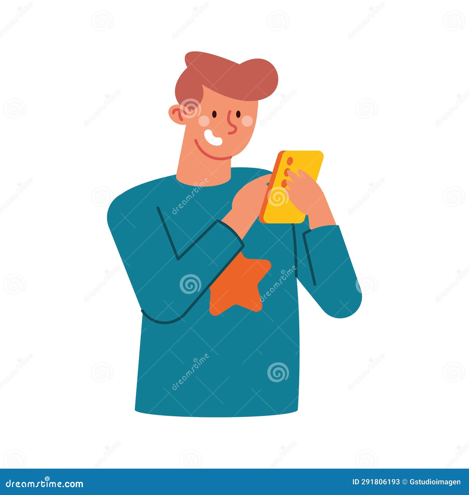 Person using phone stock vector. Illustration of isolated - 291806193