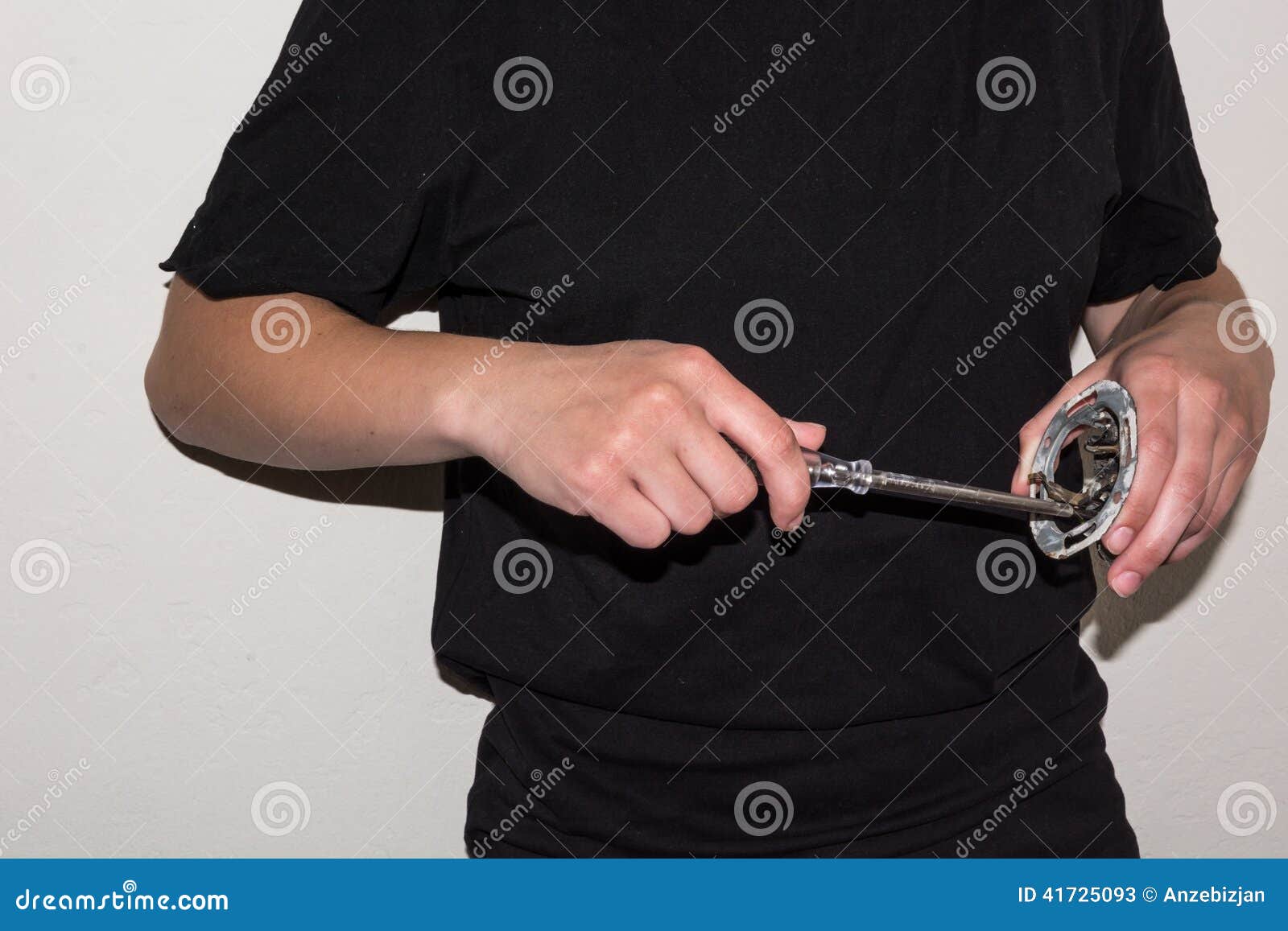 Person Using Screwdriver Damaged Socket Stock Photos - Free & Royalty ...