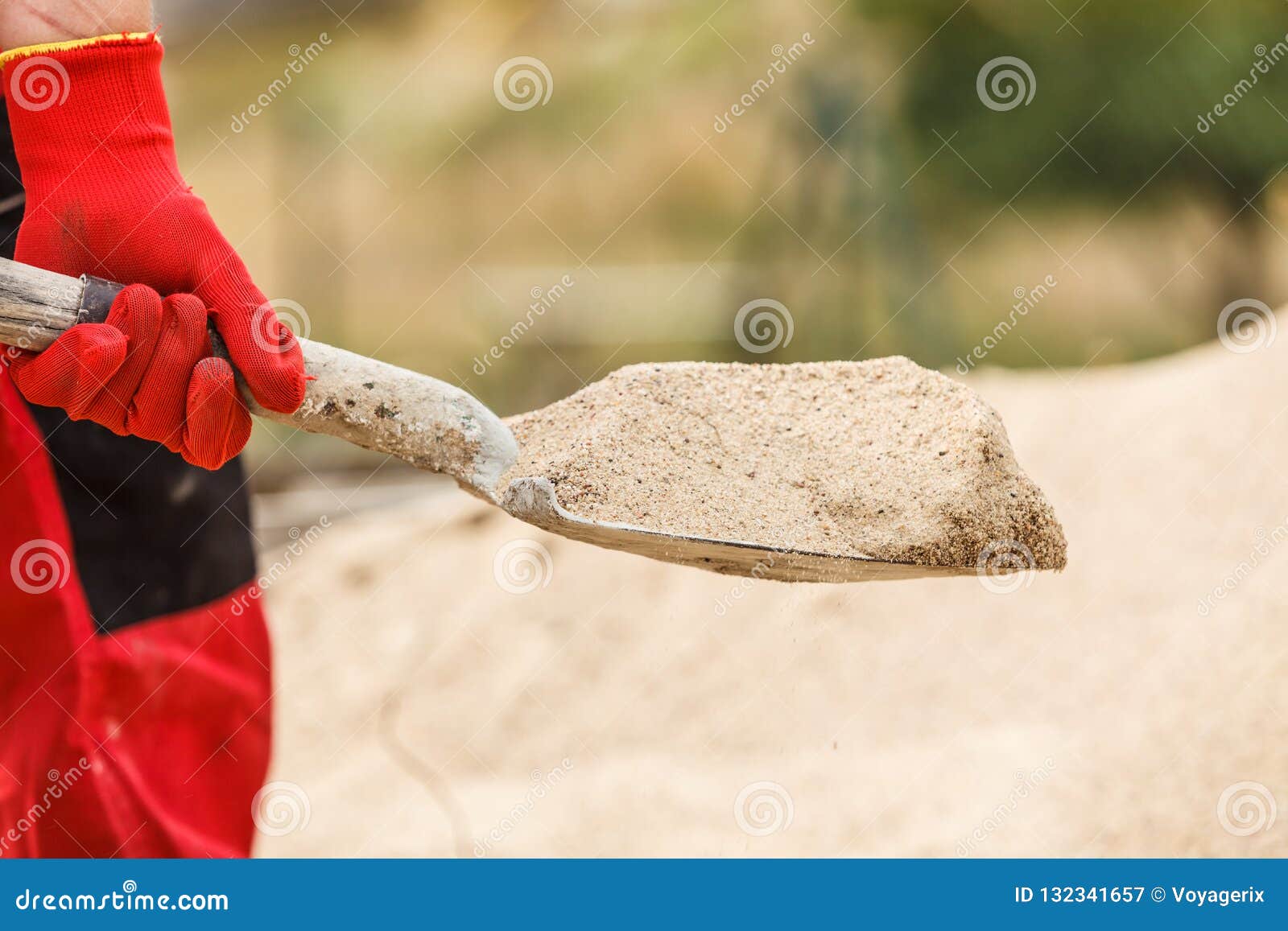 Person Using Shovel on Construction Site Stock Image - Image of site ...