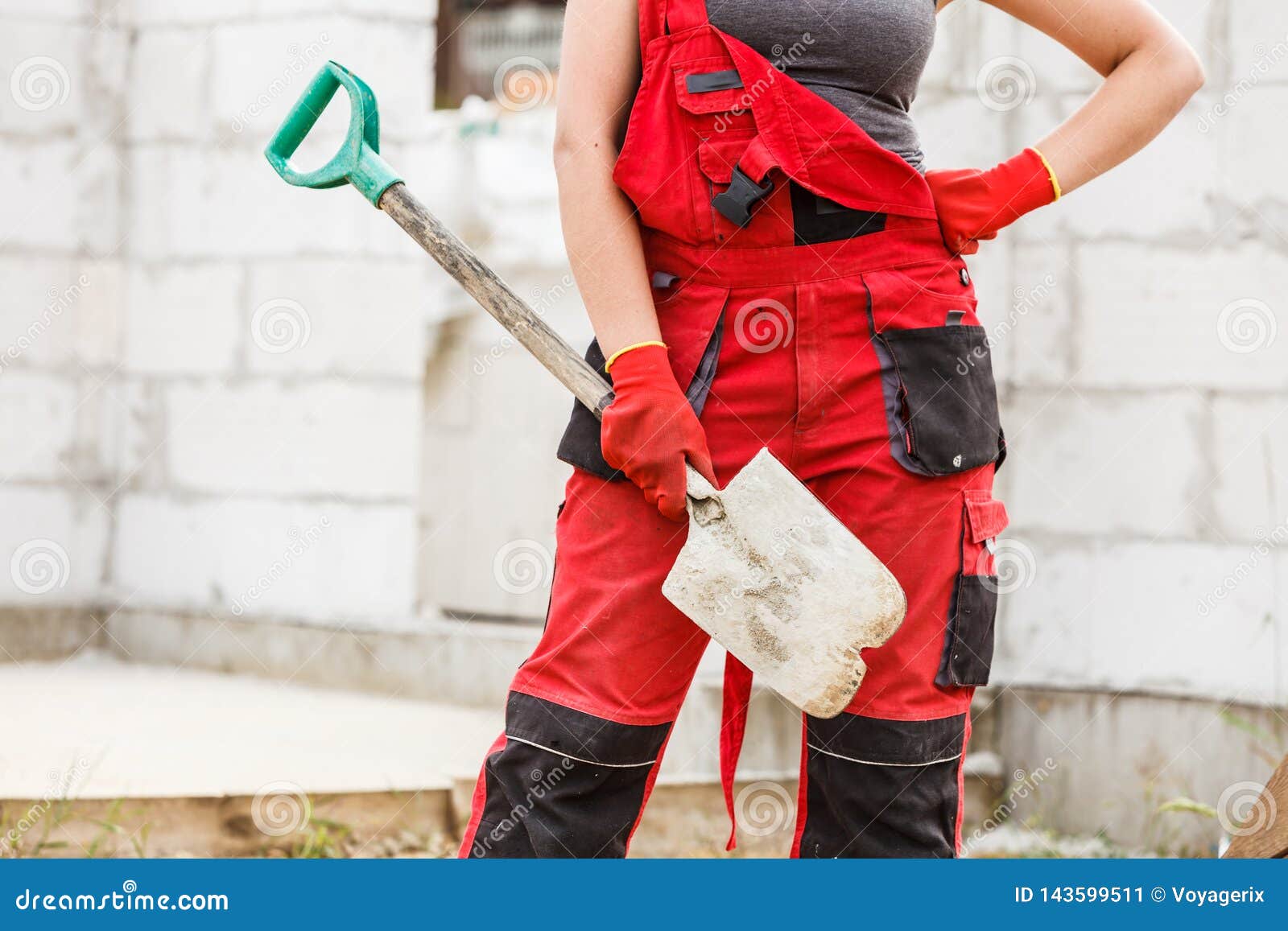 Person Using Shovel on Construction Site Stock Image - Image of ...