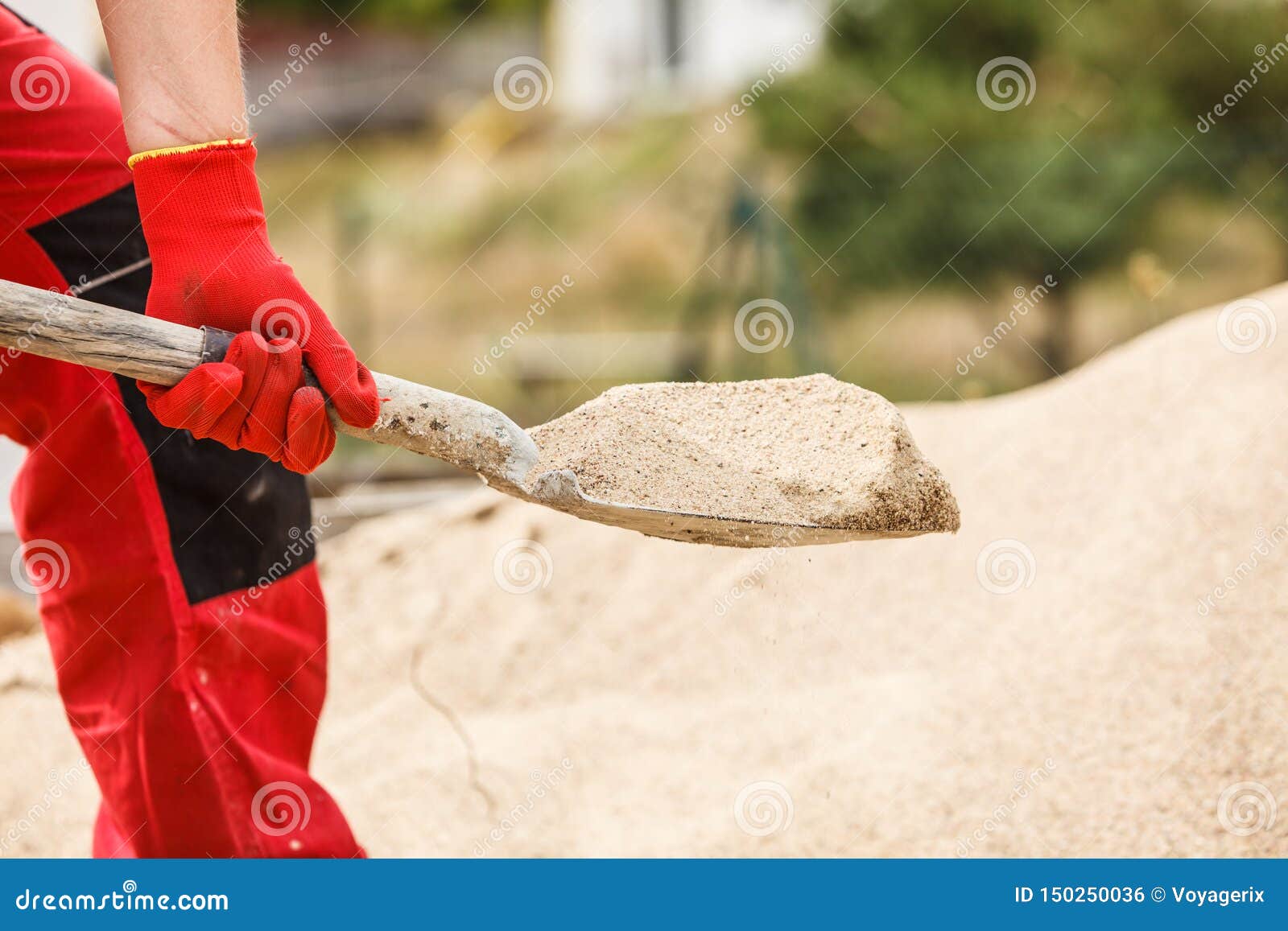 Person Using Shovel on Construction Site Stock Photo - Image of sand ...