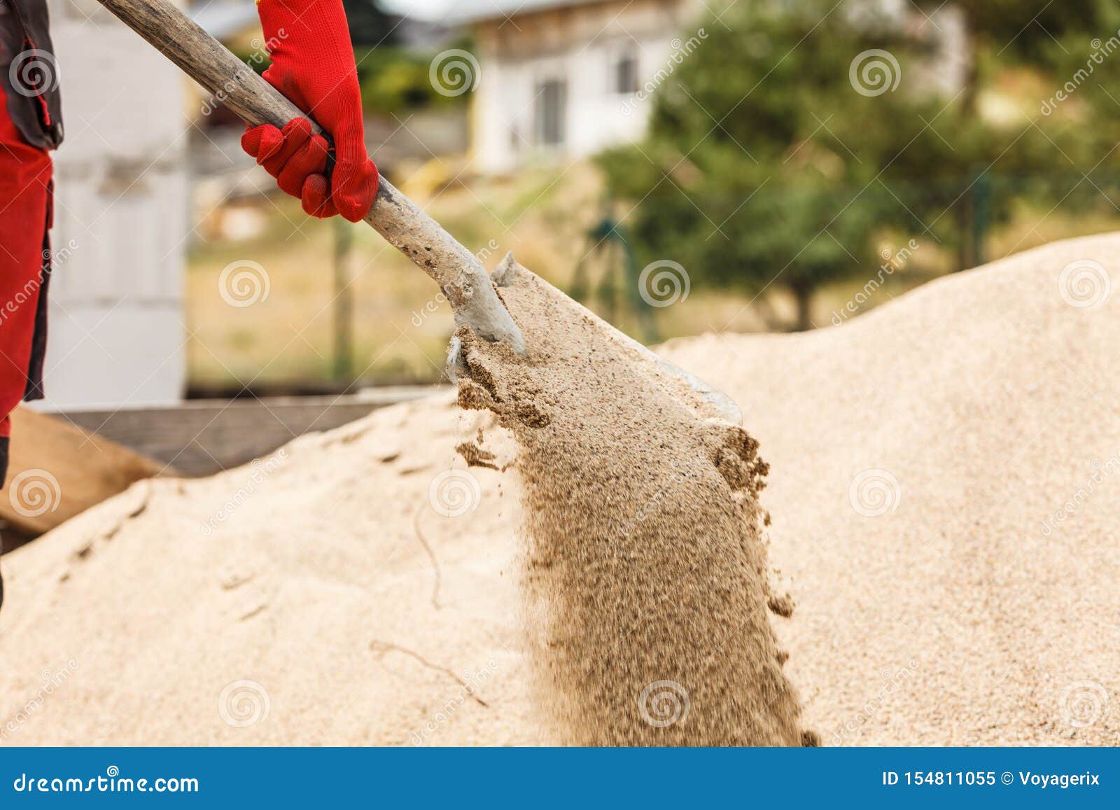 Person Using Shovel on Construction Site Stock Image - Image of ...