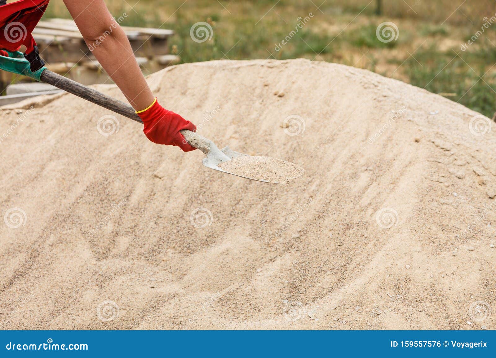 Person Using Shovel on Construction Site Stock Photo - Image of person ...