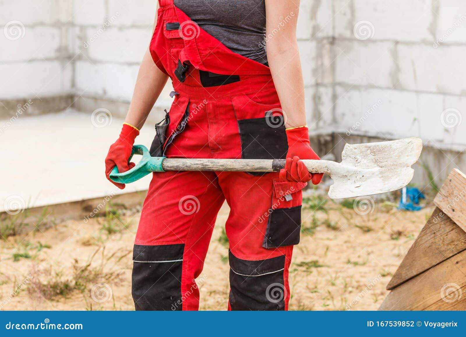 Person Using Shovel on Construction Site Stock Photo - Image of ...