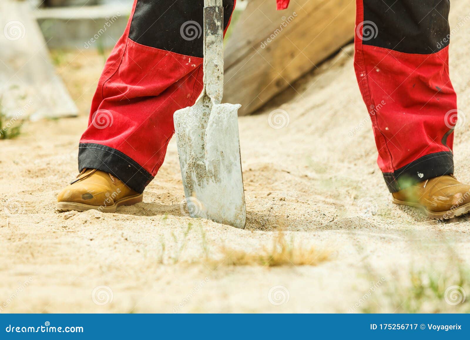 Person Using Shovel on Construction Site Stock Image - Image of ...