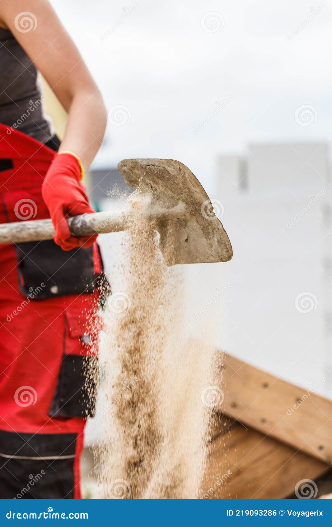 Person Using Shovel on Construction Site Stock Photo - Image of sand ...