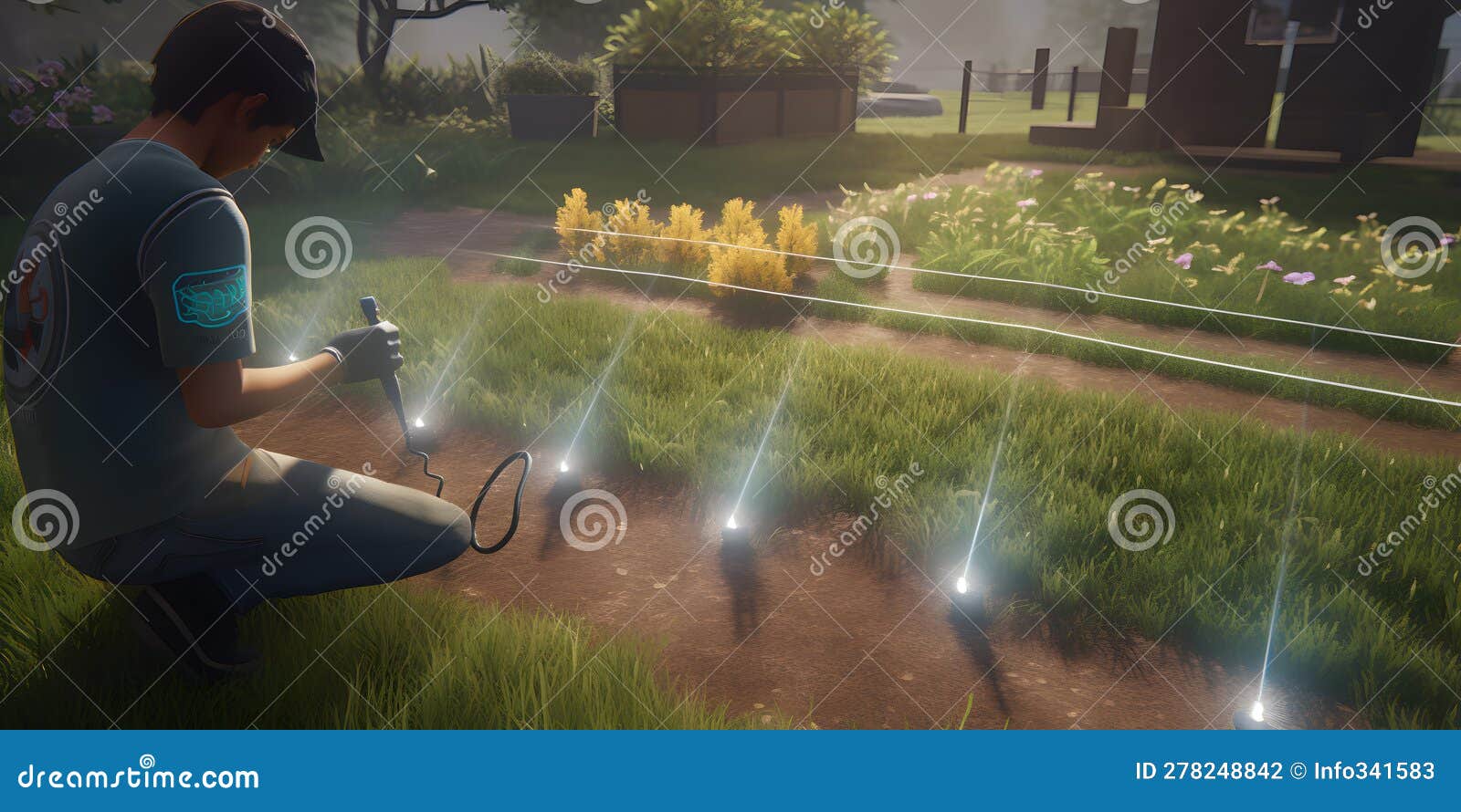 A Person Using a Smart Irrigation System To Water Their L Two ...