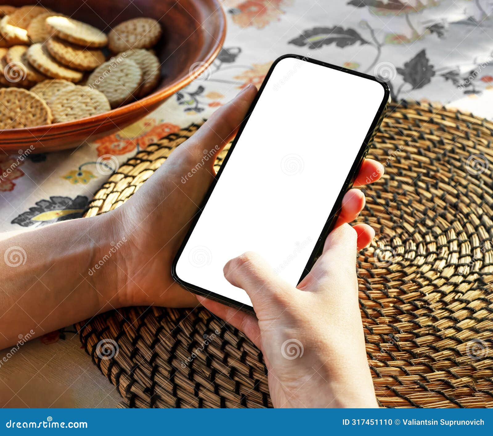 Person Using Smart Phone, Mobile Technology on White Background. Hand ...