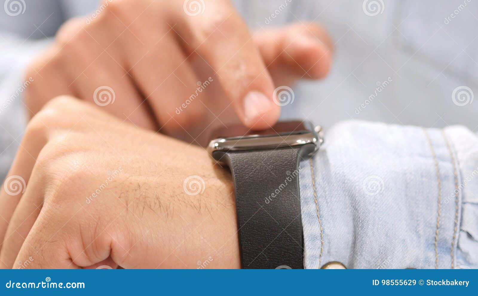 Person Using Smartwatch, Close Up Stock Image - Image of hand ...