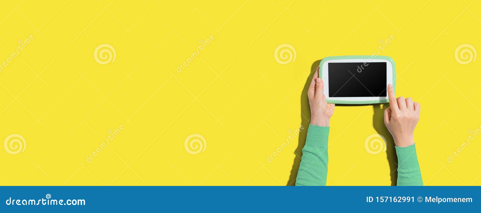 Person Using a Tablet Computer Stock Image - Image of table, view ...