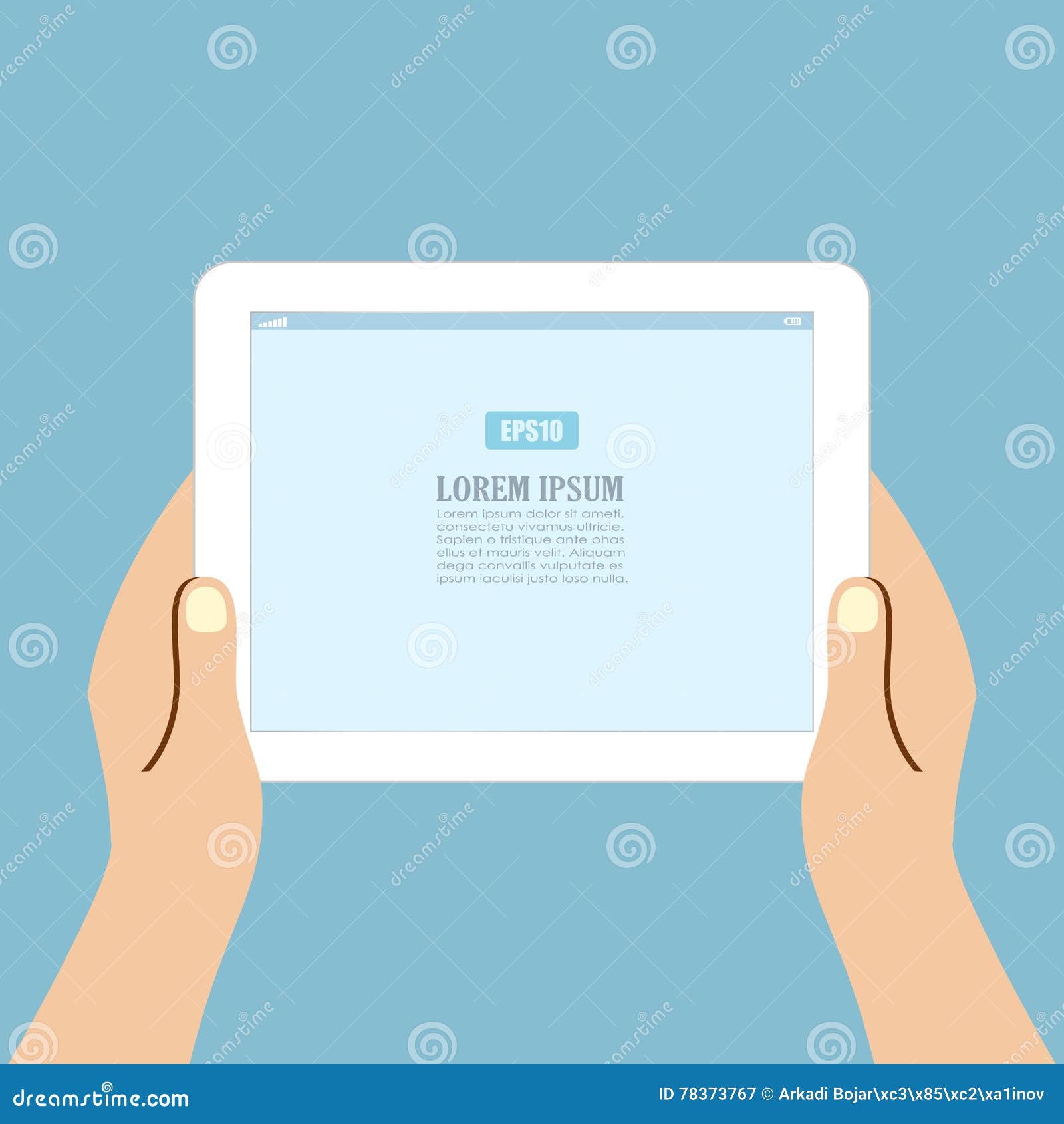 Person Using Tablet Computer Stock Vector - Illustration of male ...