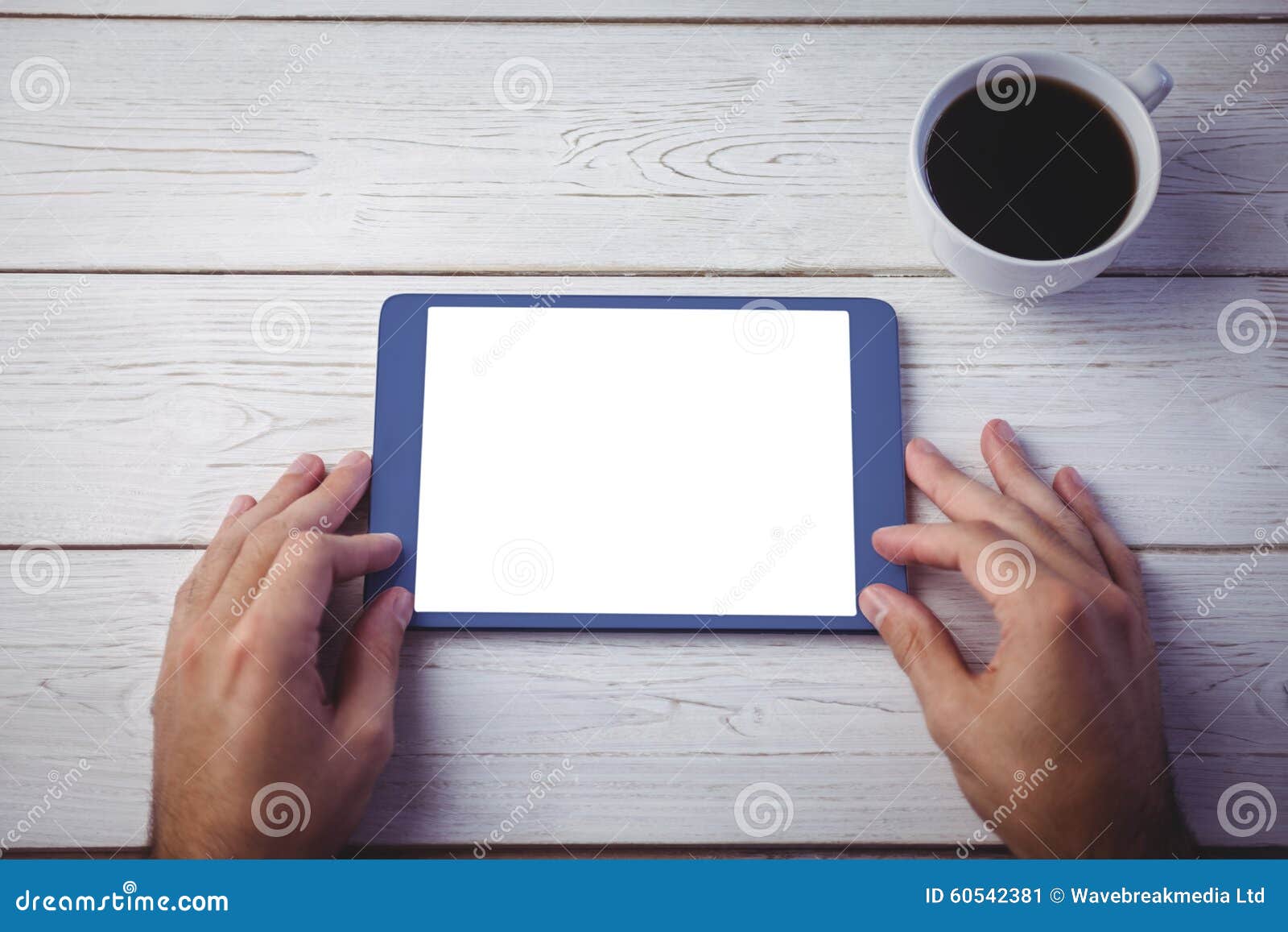 Person using tablet stock image. Image of coffee, touchscreen - 60542381
