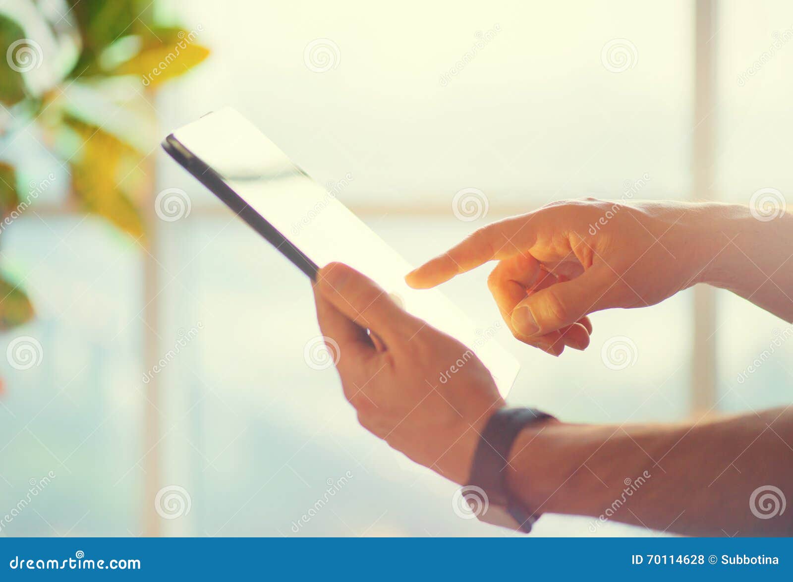 Person using tablet pc stock photo. Image of connect - 70114628