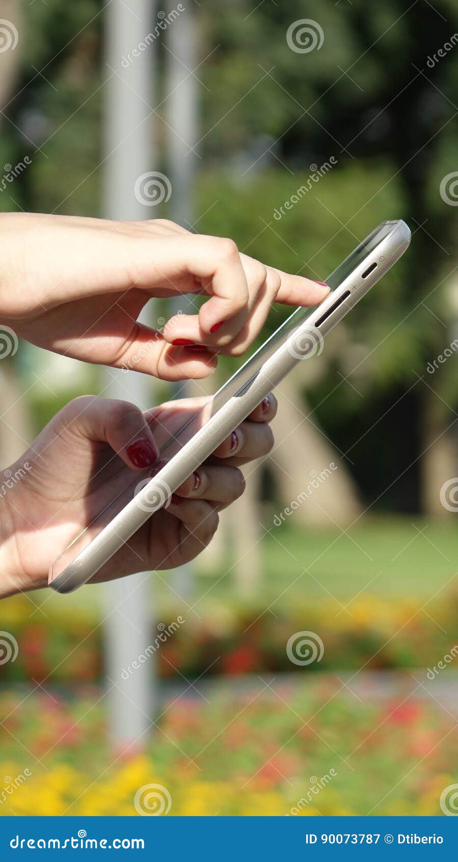 Person Using Tablet stock image. Image of individual - 90073787