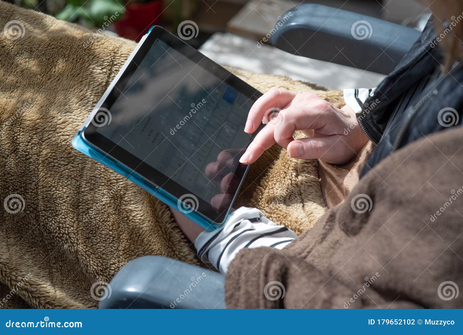 Person using tablet stock photo. Image of internet, cellular - 179652102