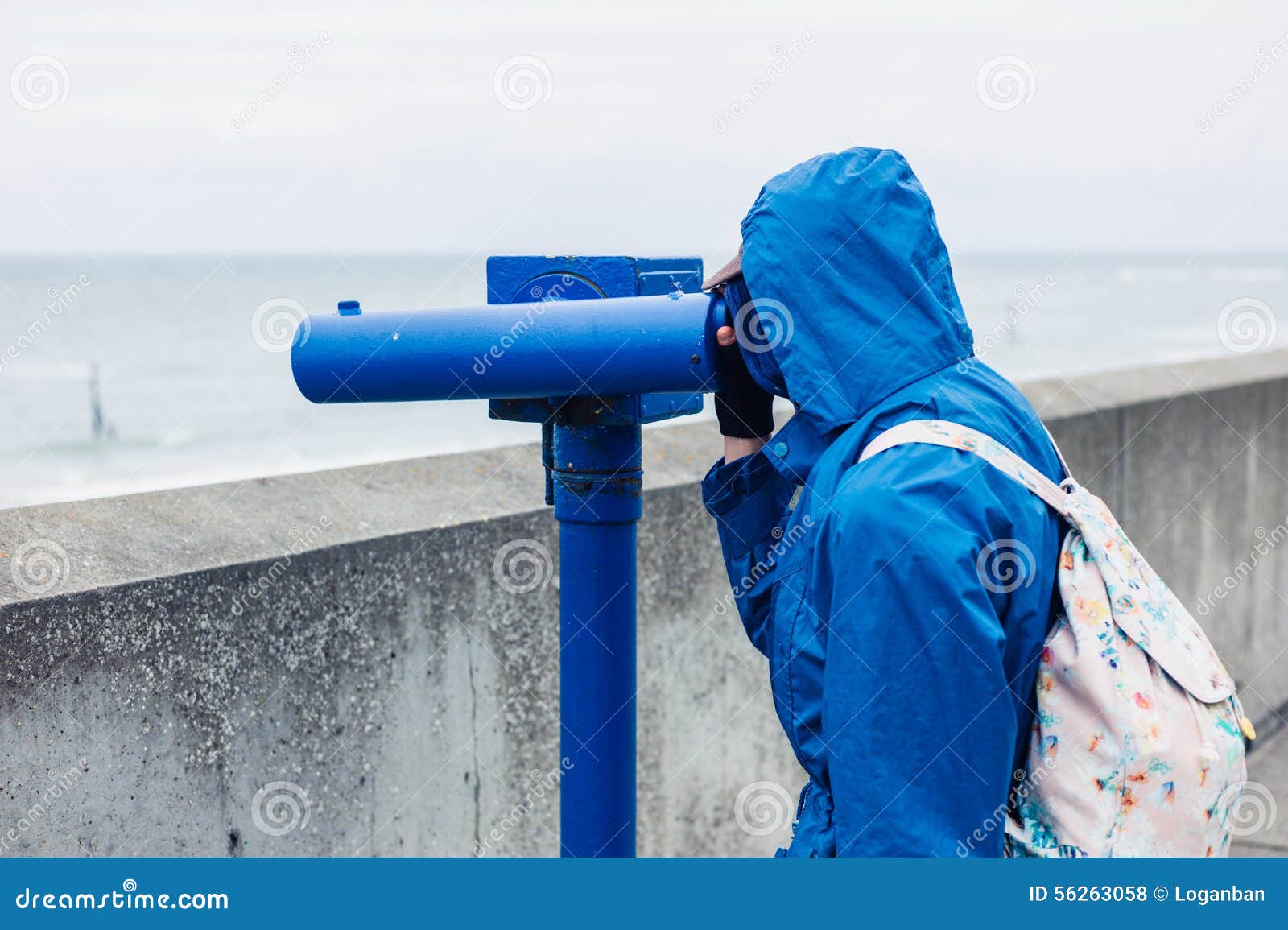 Person Using Telescope on the Coast Stock Photo - Image of sightseeing ...