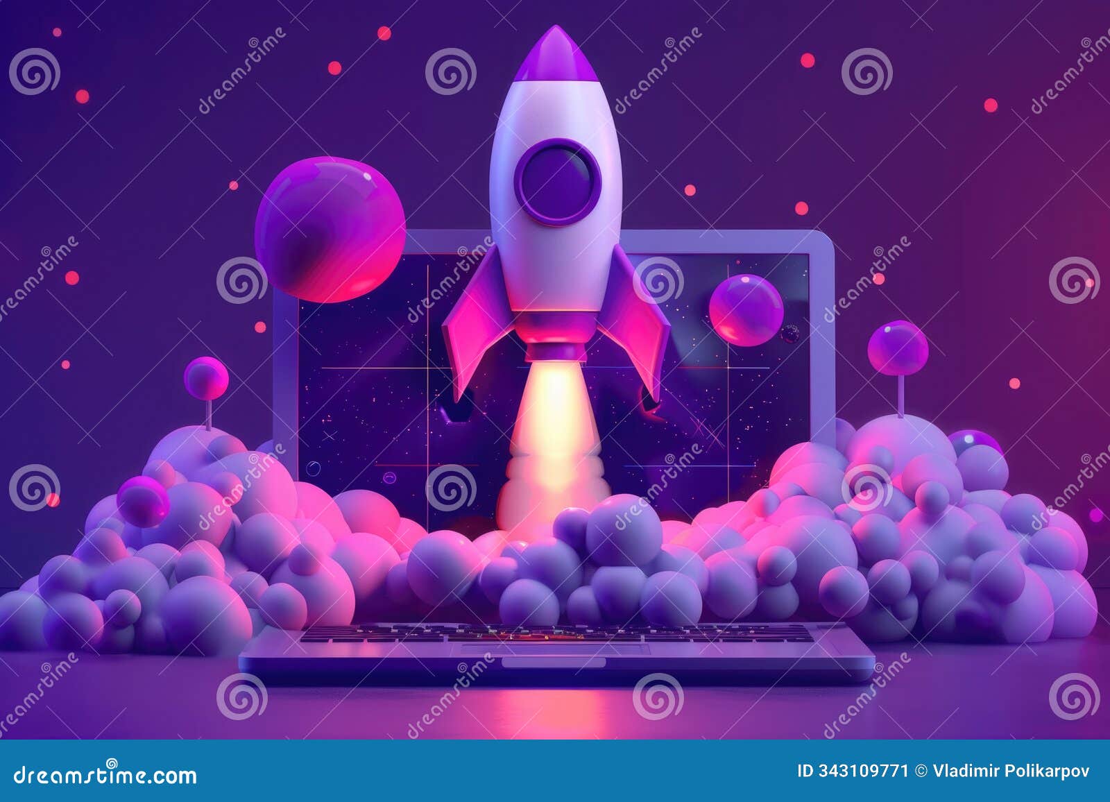 A Person Using Their Laptop As a Launchpad for a Small Rocket, Perfect ...