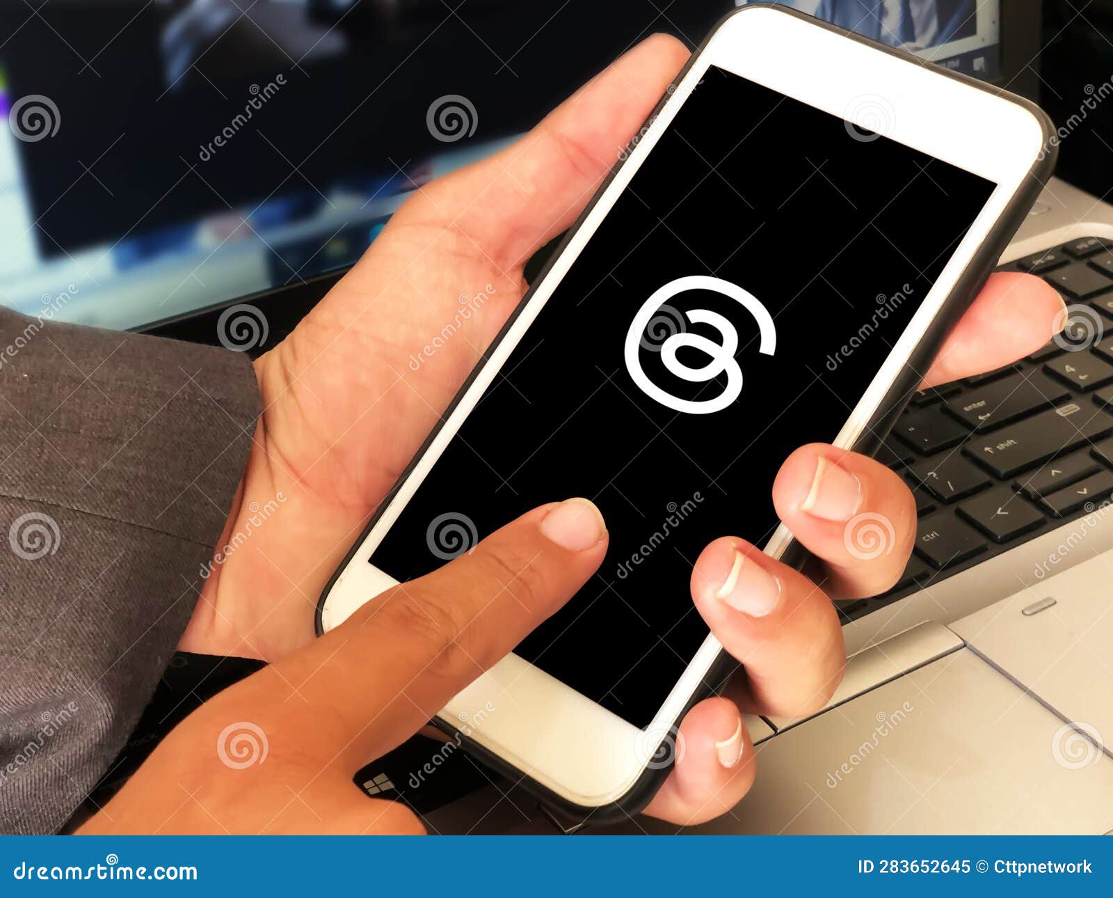 Person Using Threads Mobile Application on Mobile, Newly Launched ...