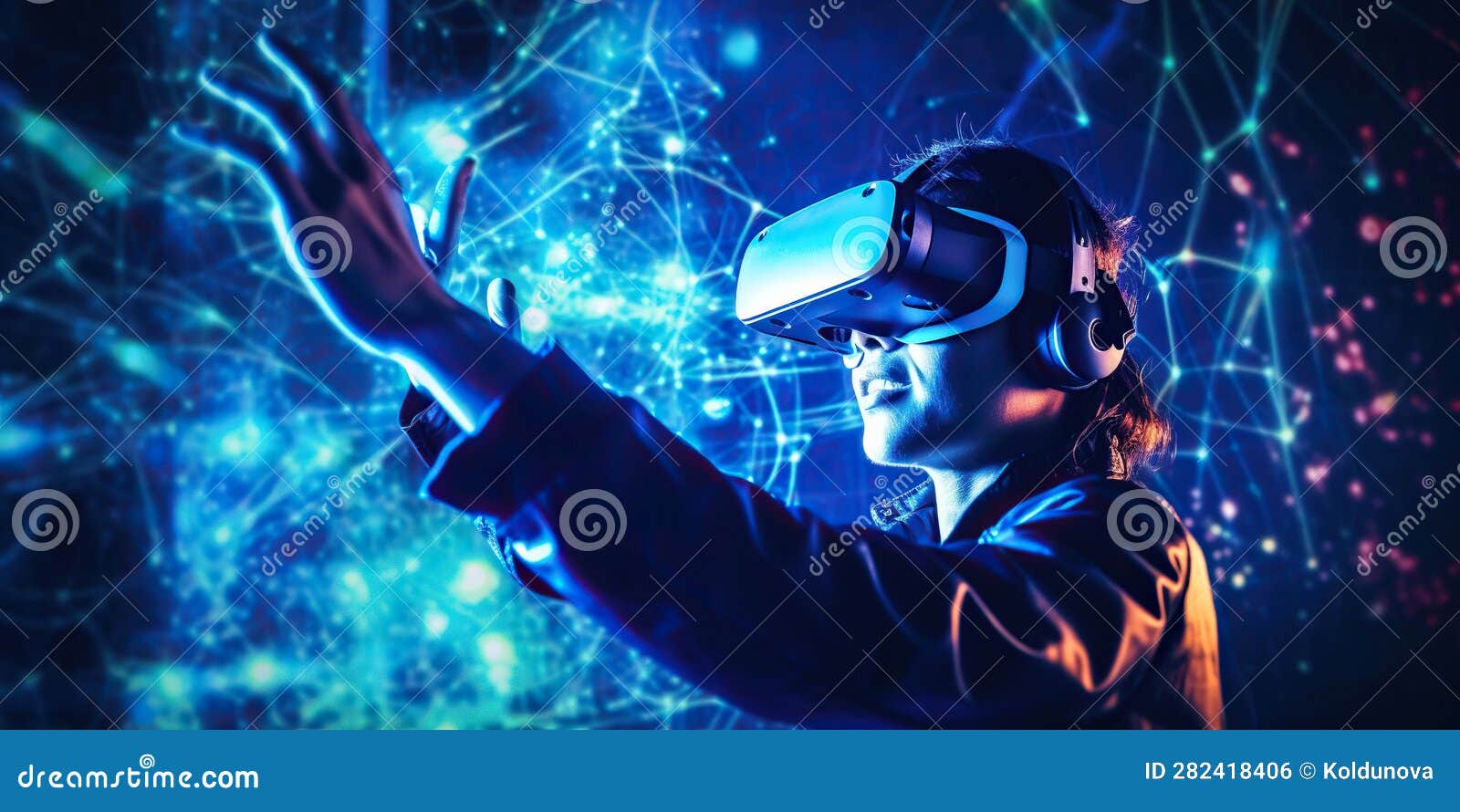 A Person Using a Virtual Reality Headset, Representing the Immersive ...