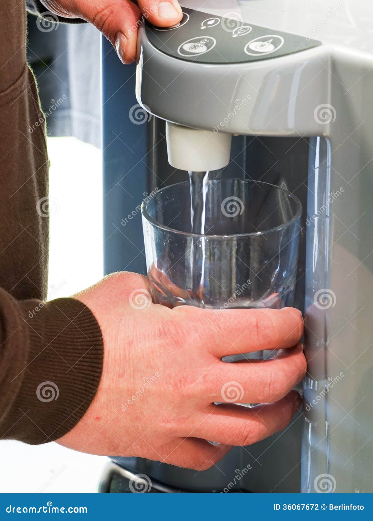 Person Using Water Dispenser Stock Photo - Image of dispenser, person ...