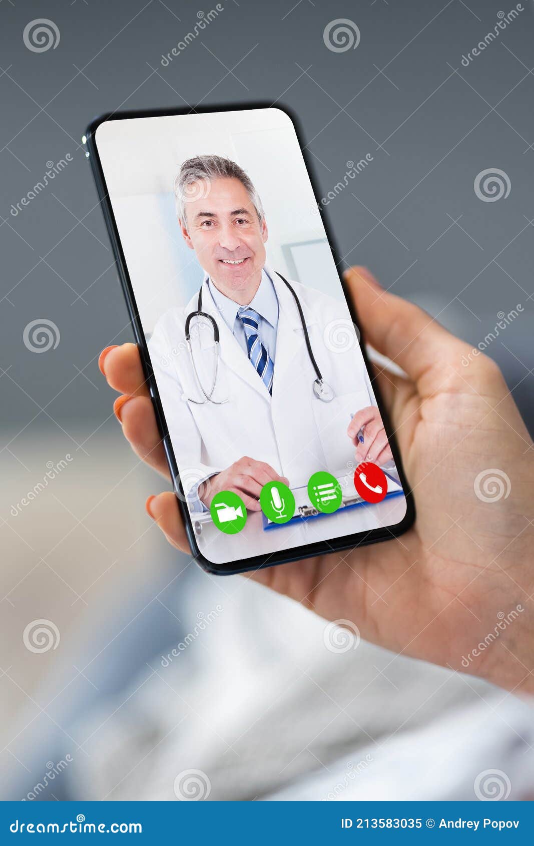 Telemedicine Video Call To Doctor Stock Image - Image of male, female ...