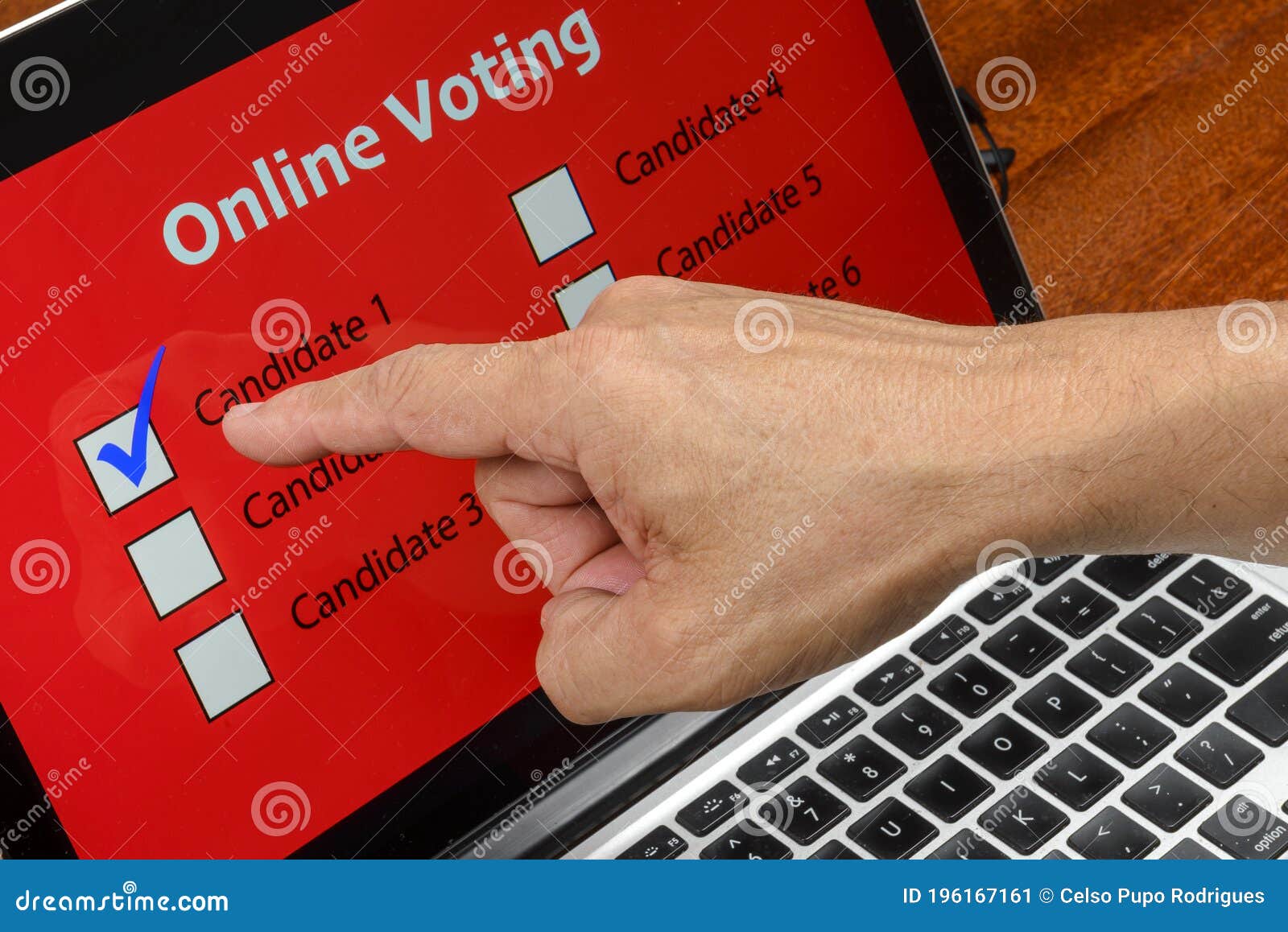 Person Voting on the Computer Stock Image - Image of online, decision ...