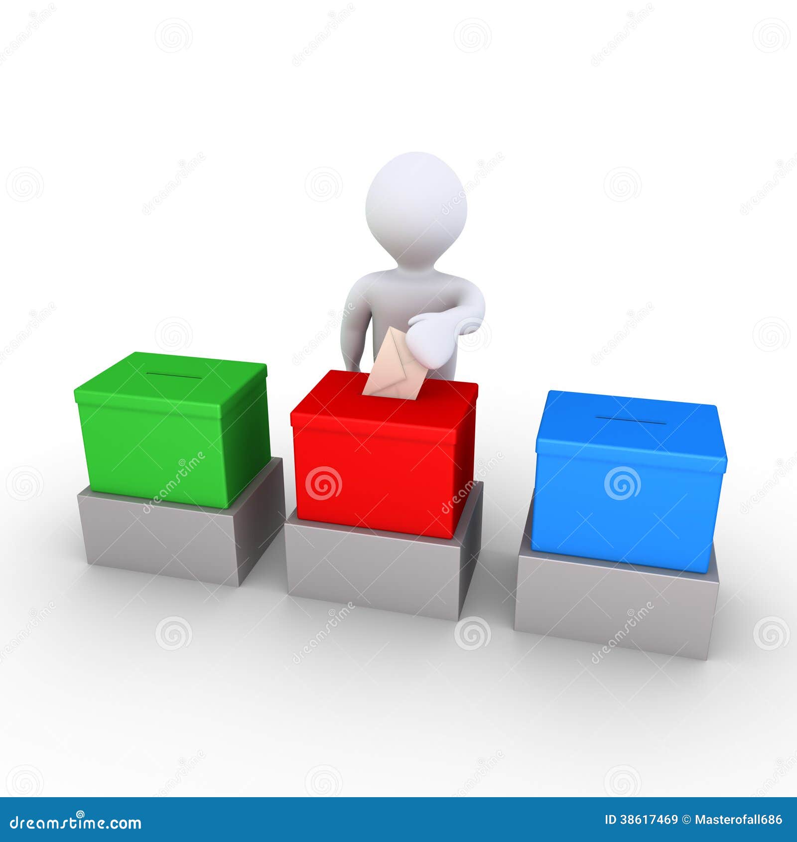 Person is Voting among Three Choices Stock Illustration - Illustration ...