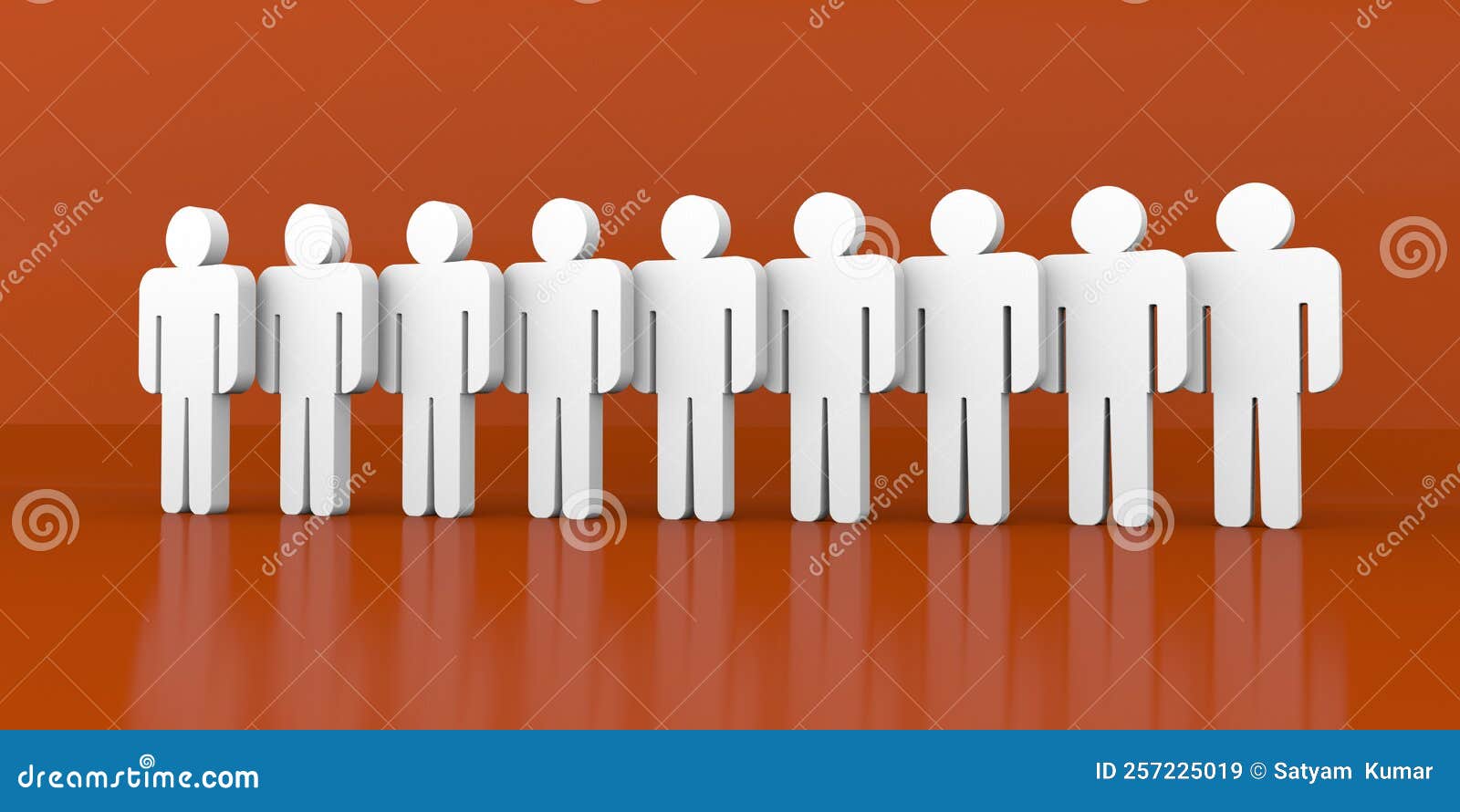Person Waiting in a Queue People in Queue Concept 3D Rendering Image ...