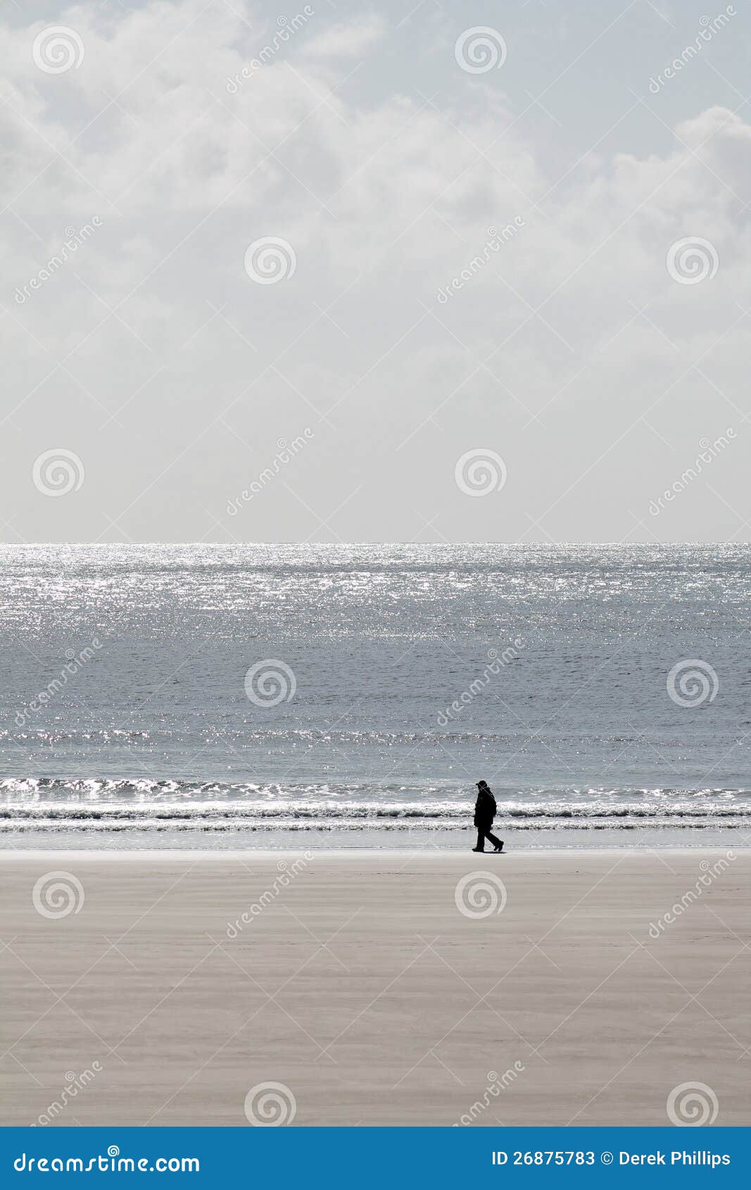 Person Walking along Beach stock image. Image of scenic - 26875783