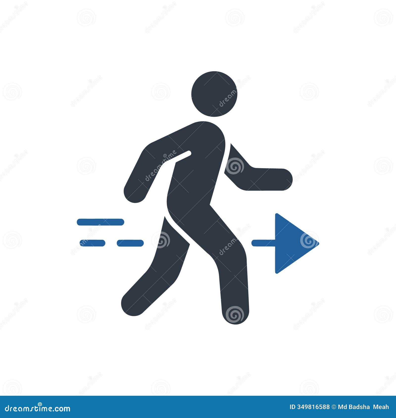 Person Walking Forward Arrow Icon Stock Vector - Illustration of sign ...