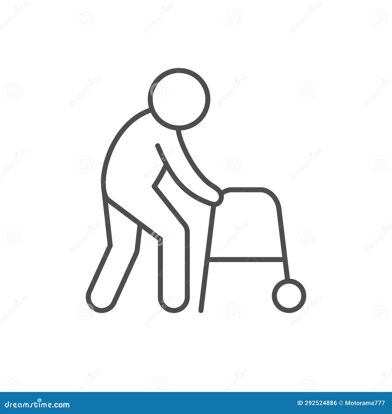 Person with Walking Frame Icon Stock Vector - Illustration of injured ...