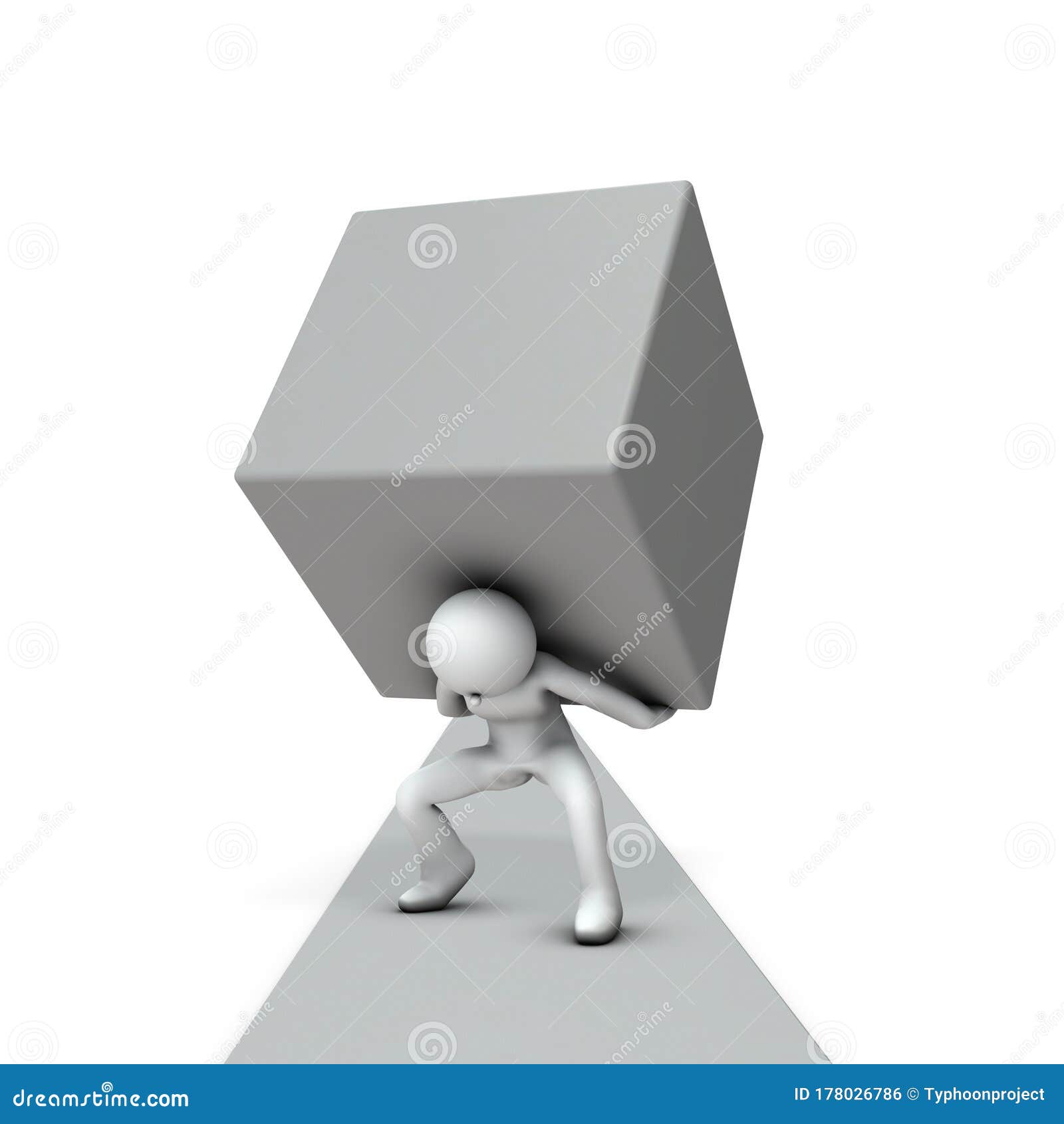 A Person Walking with a Heavy Burden. Stock Illustration - Illustration ...