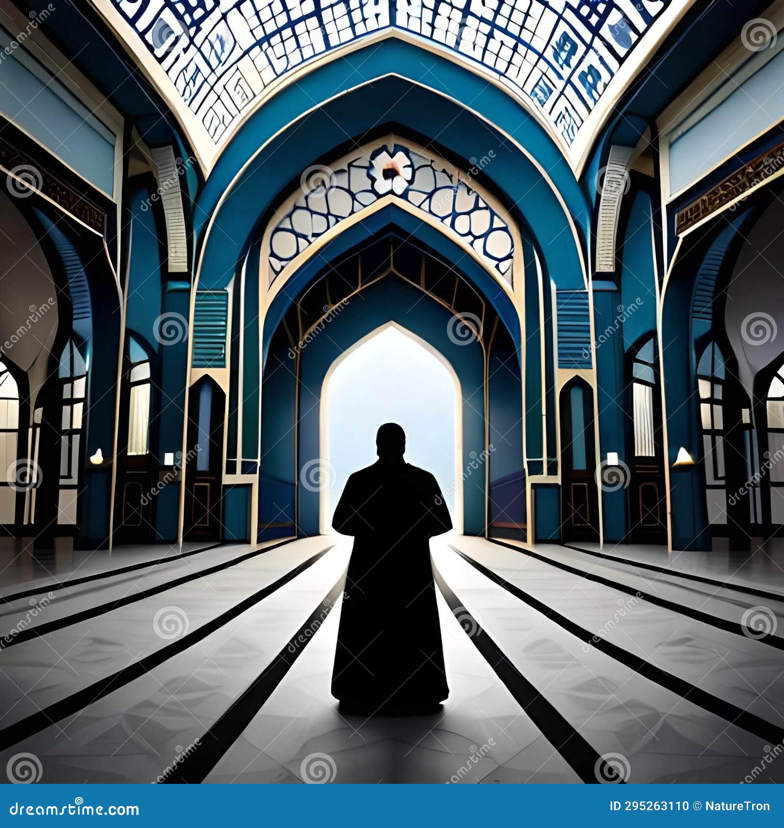 Person Walking in the Mosque Person in a Mosque Stock Illustration ...