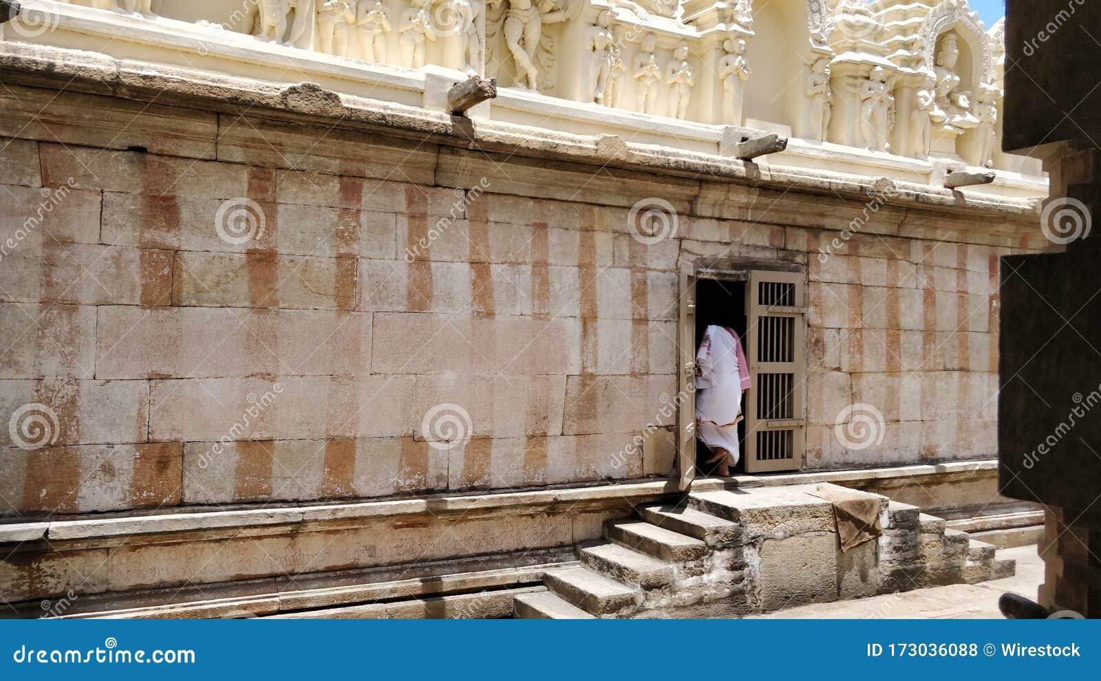 Person Walking into a Temple at Daytime Stock Photo - Image of outdoor ...