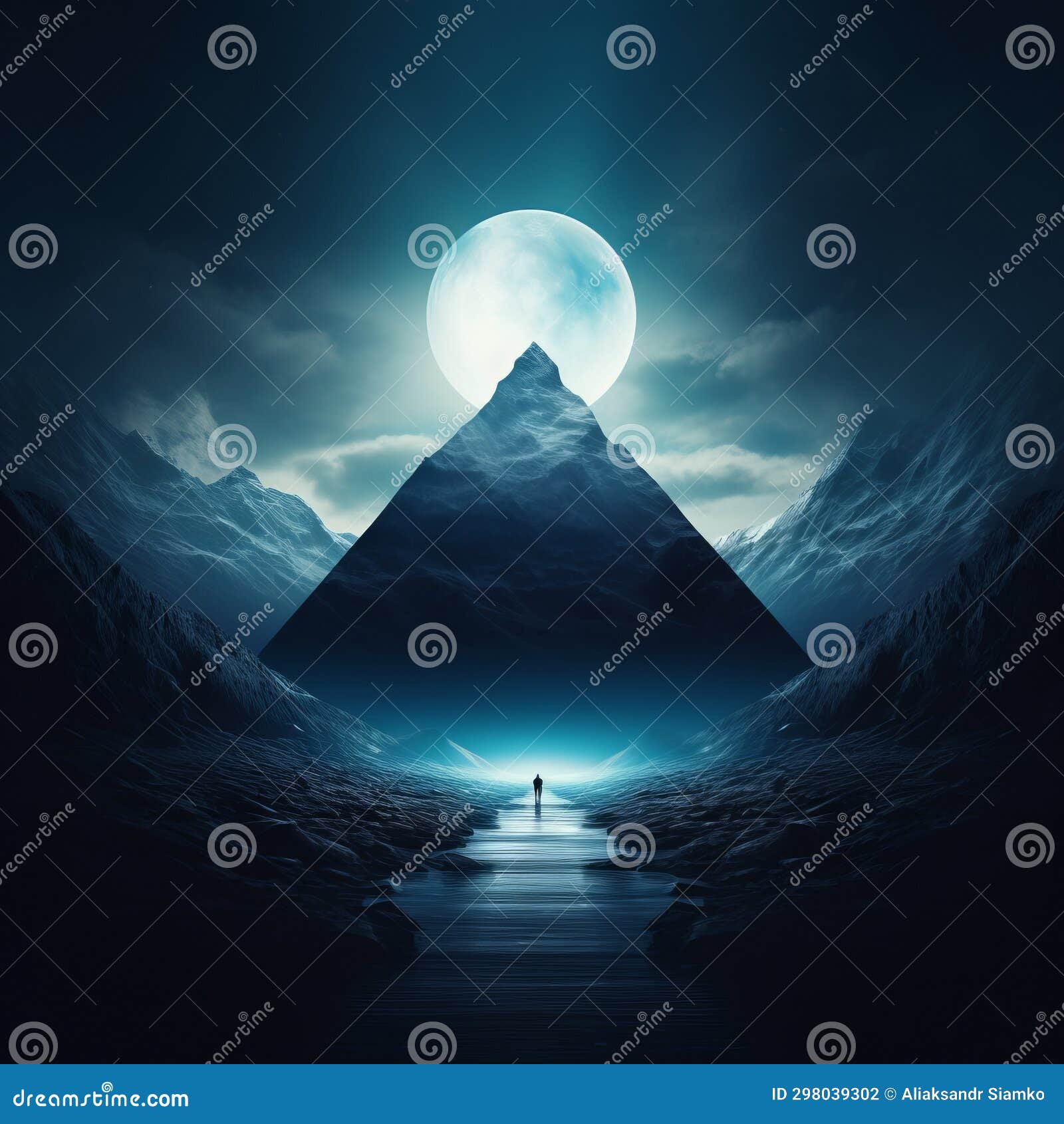 A Person Walking Towards a Pyramid Stock Illustration - Illustration of ...