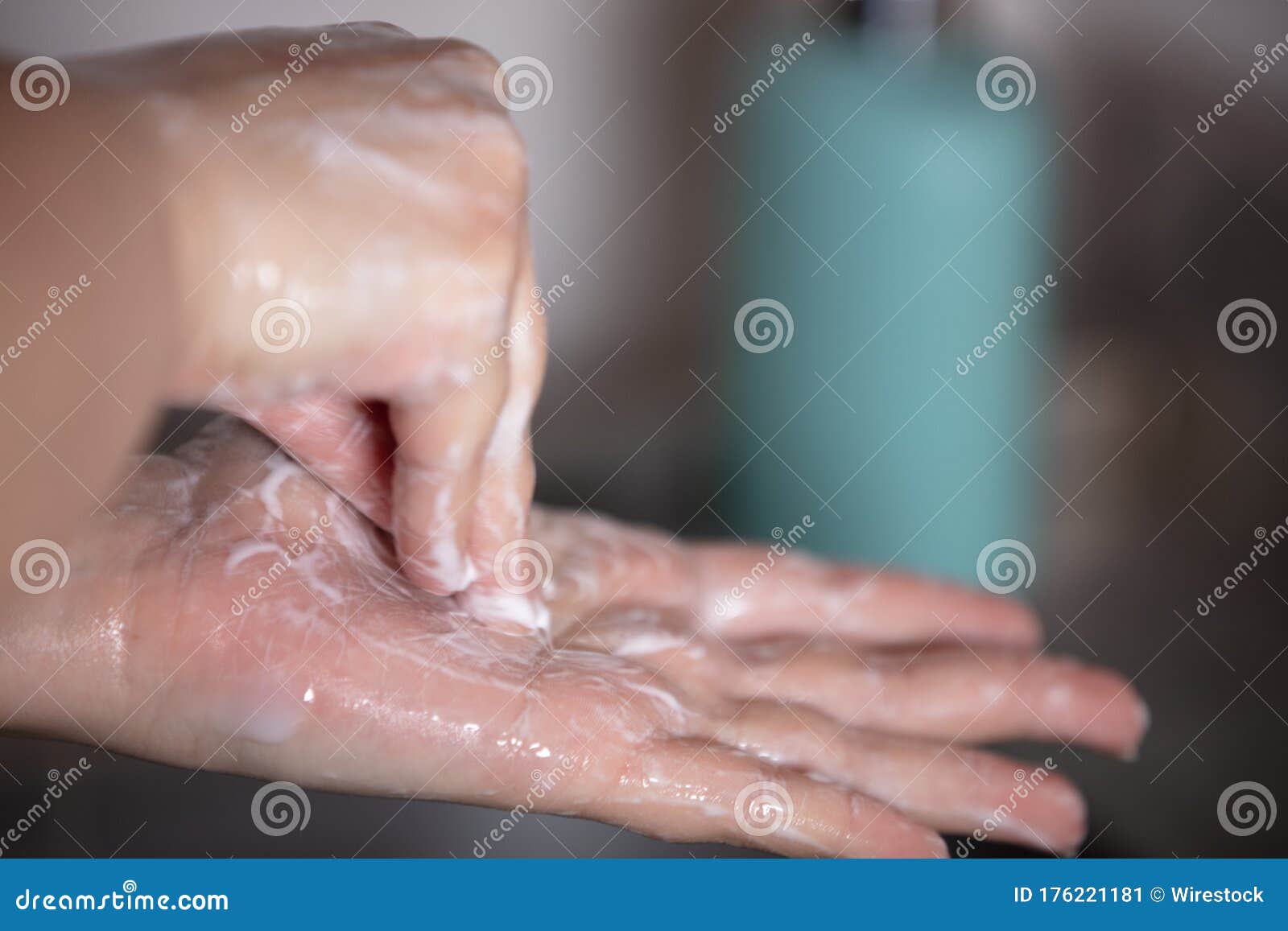 Person Washing Her Hands with Soap in the Sink Stock Image - Image of ...