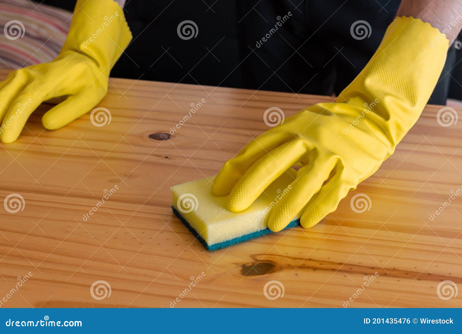 Person Washing a Table with a Sponge and Spray Stock Photo - Image of ...