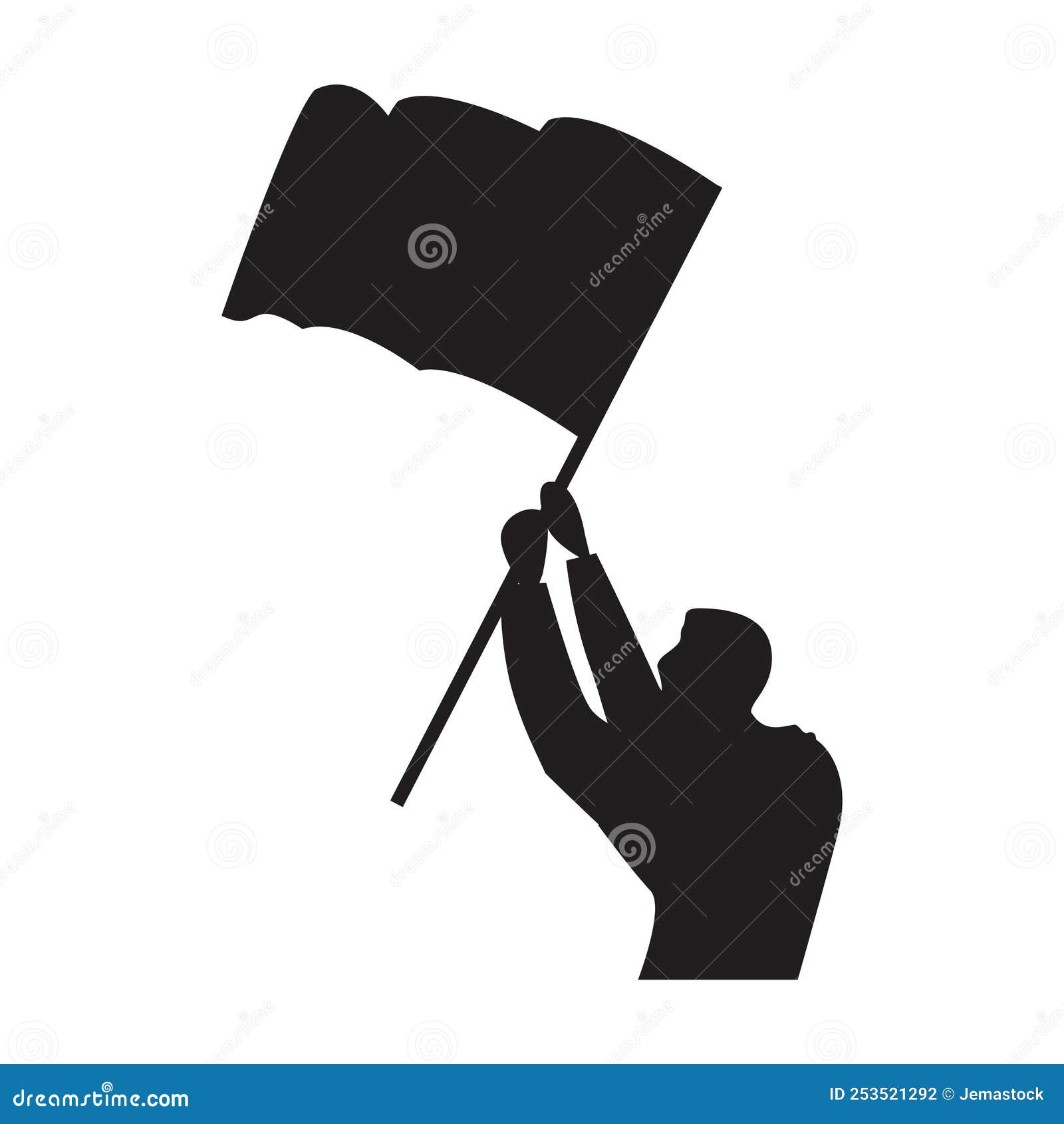 Person Waving Flag Silhouette Stock Vector - Illustration of icon ...