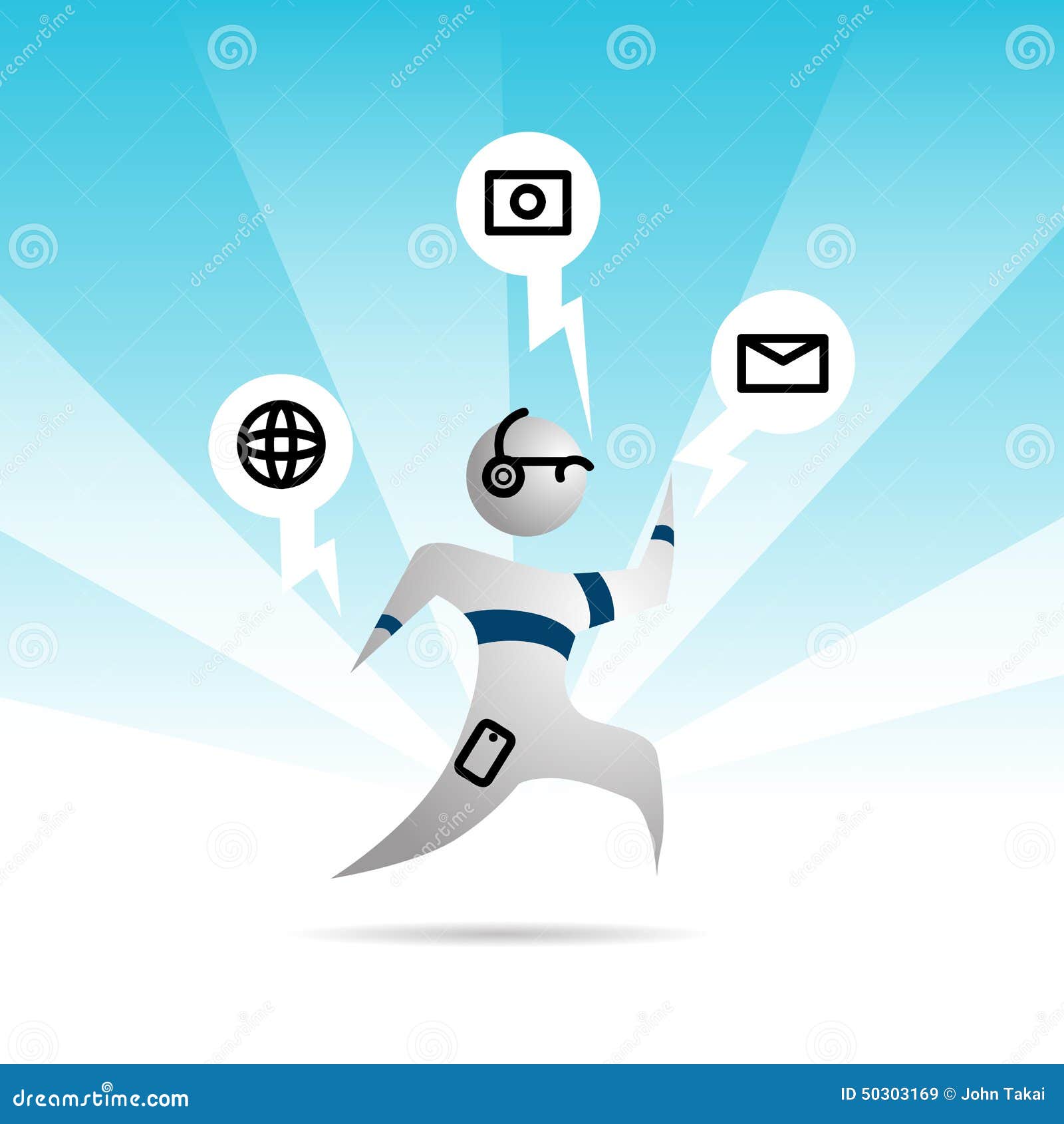 Person with Wearable Technology Stock Vector - Illustration of ...