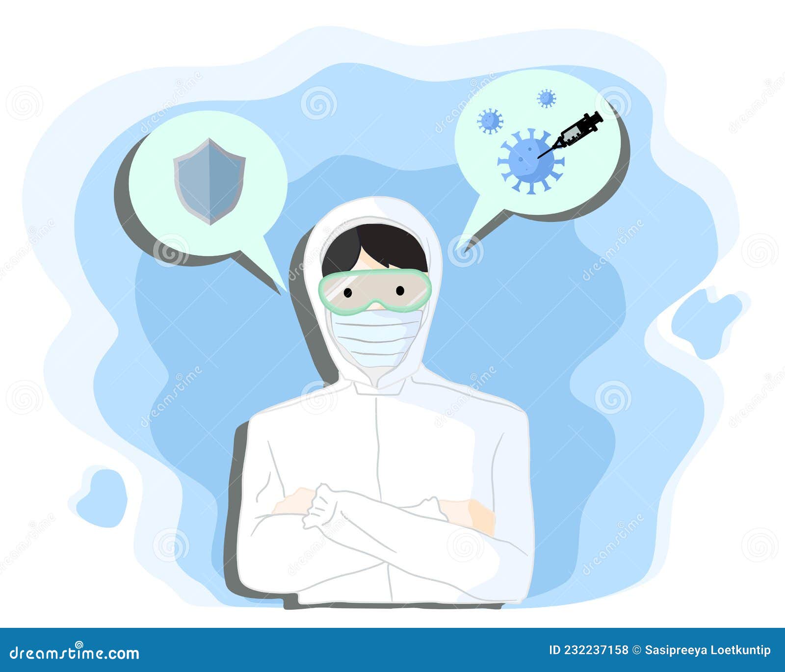 Person Wearing Personal Protective Equipment (PPE). Stock Vector ...