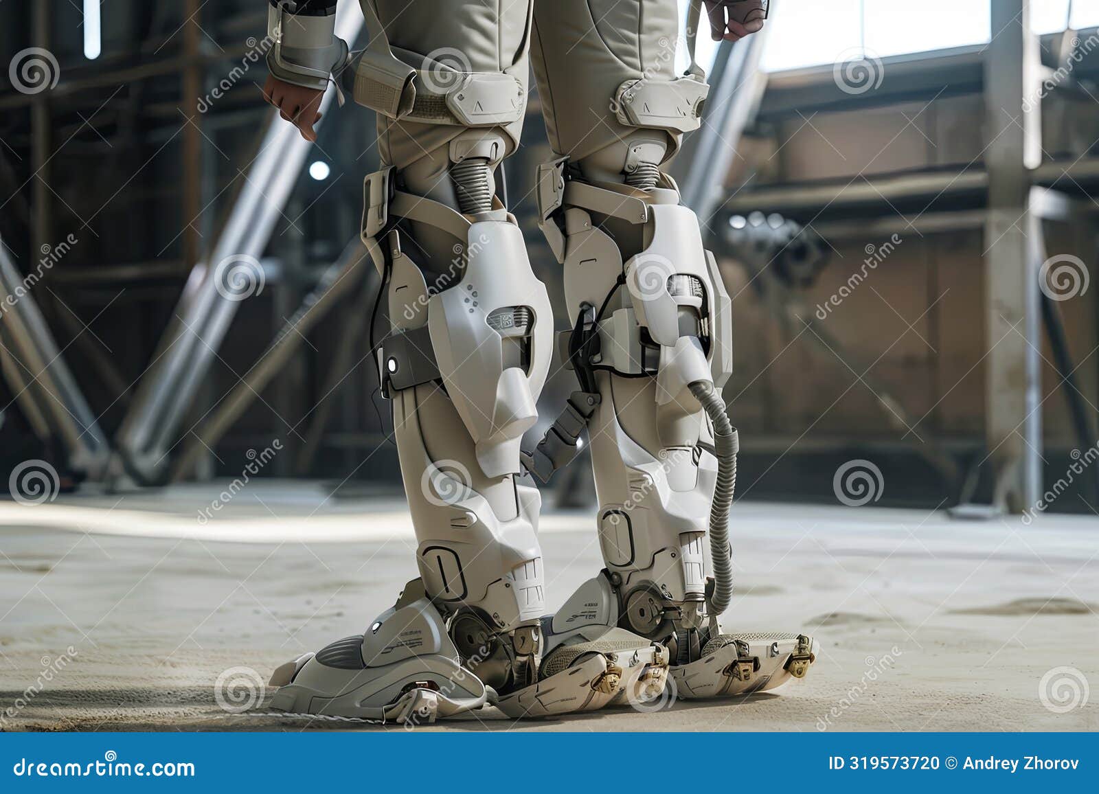 A Person Wearing a Robotic Exoskeleton Suit Stock Illustration ...