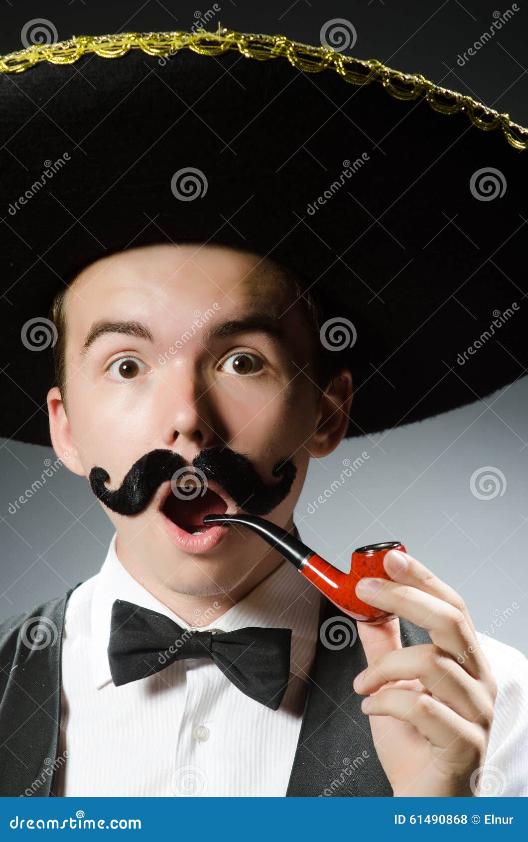 The Person Wearing Sombrero Hat in Funny Concept Stock Photo - Image of ...