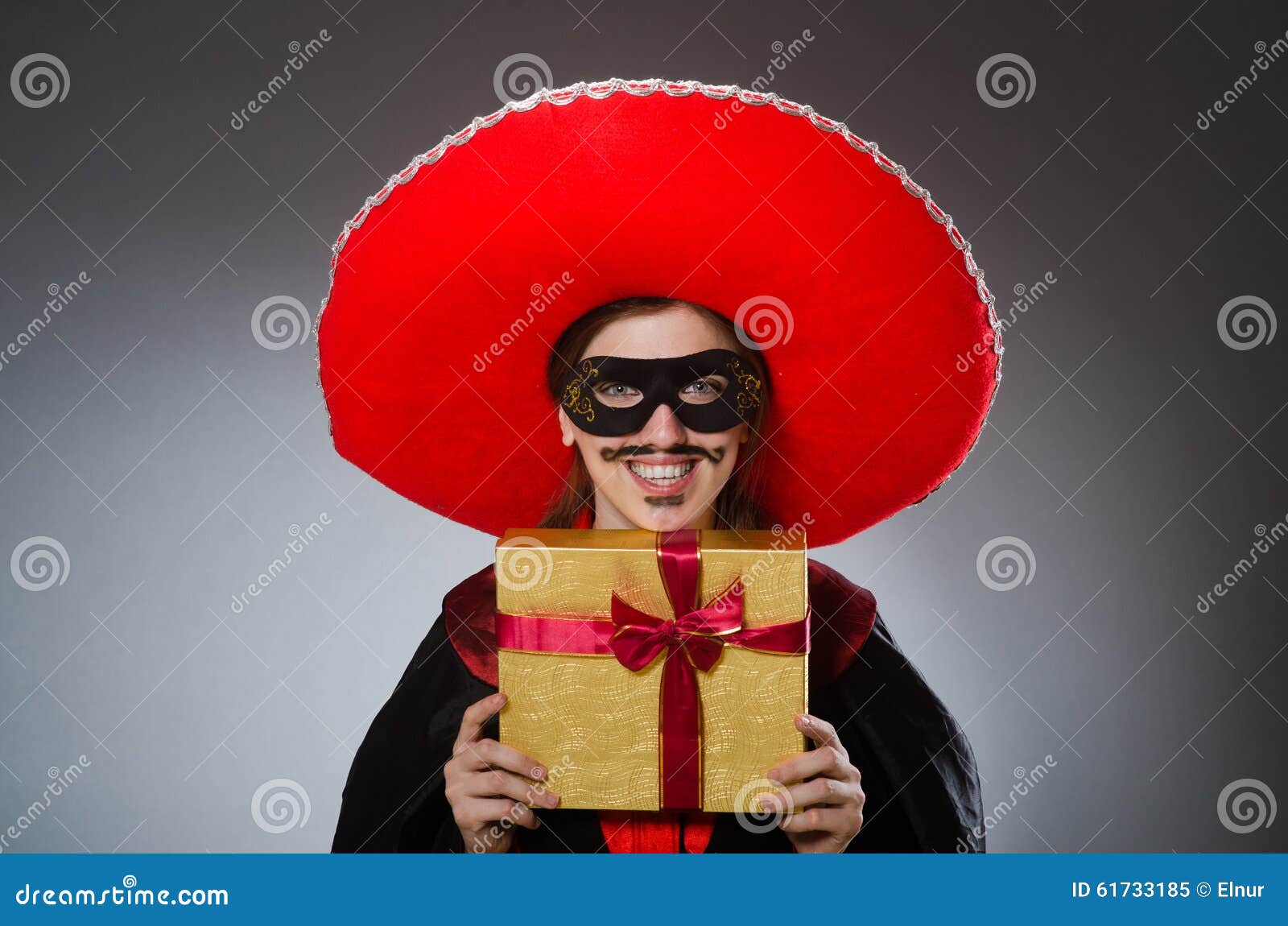 The Person Wearing Sombrero Hat in Funny Concept Stock Image - Image of ...
