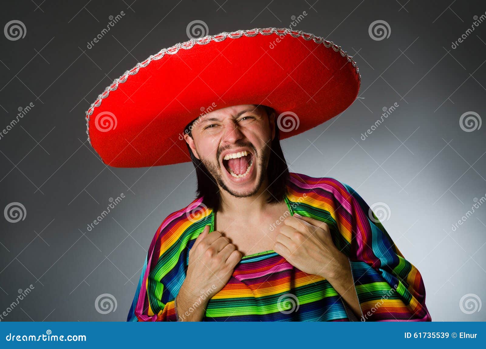 The Person Wearing Sombrero Hat in Funny Concept Stock Image - Image of ...