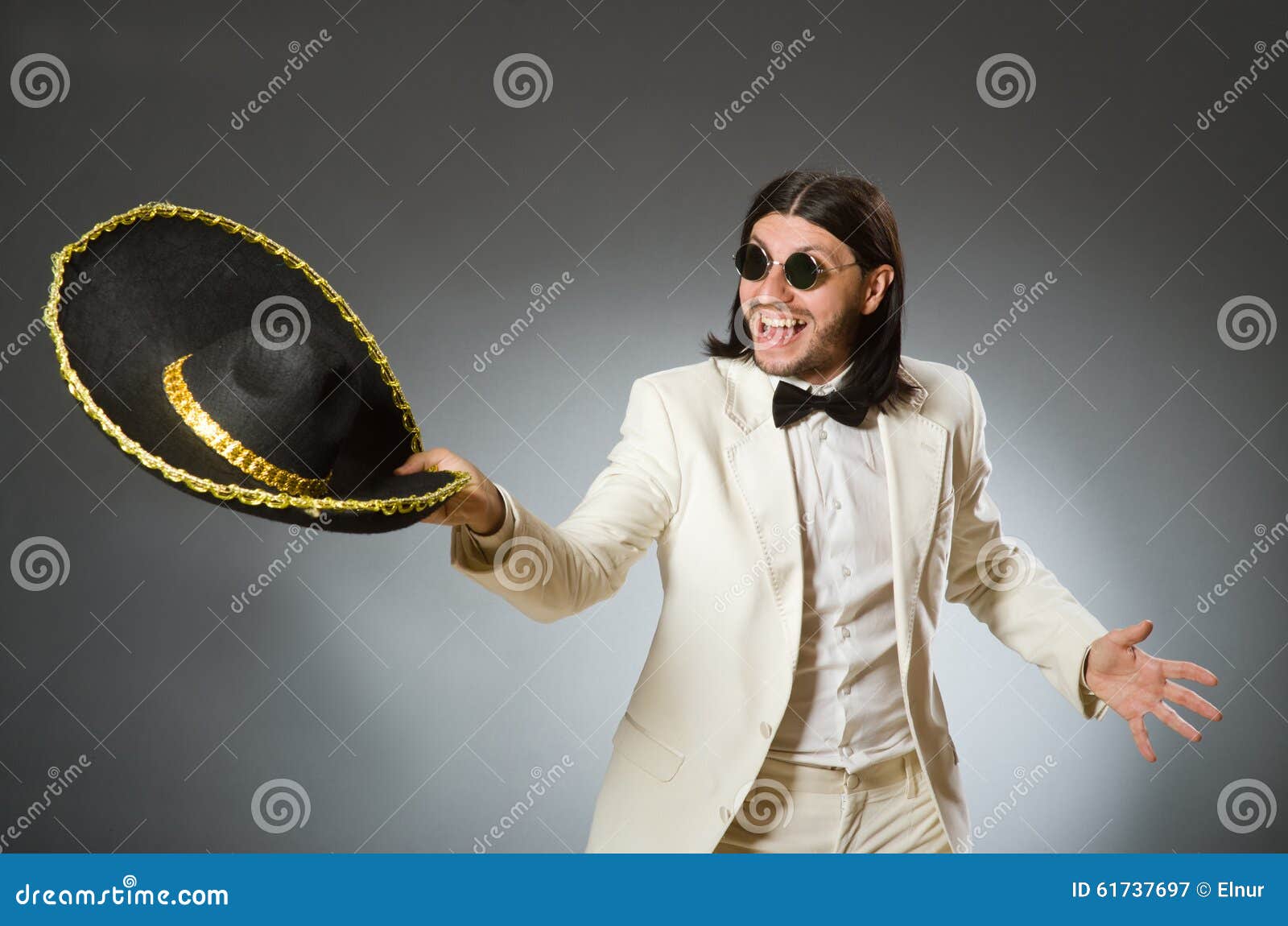 The Person Wearing Sombrero Hat in Funny Concept Stock Image - Image of ...