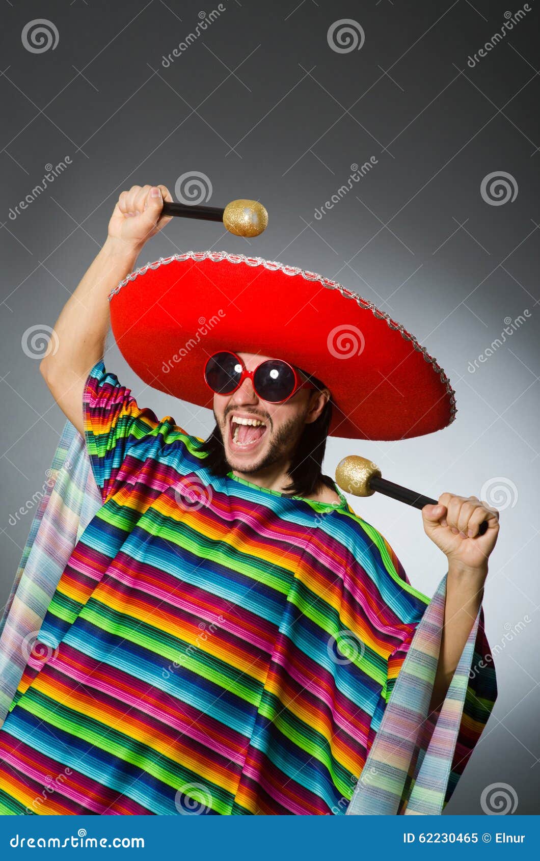 The Person Wearing Sombrero Hat in Funny Concept Stock Image - Image of ...