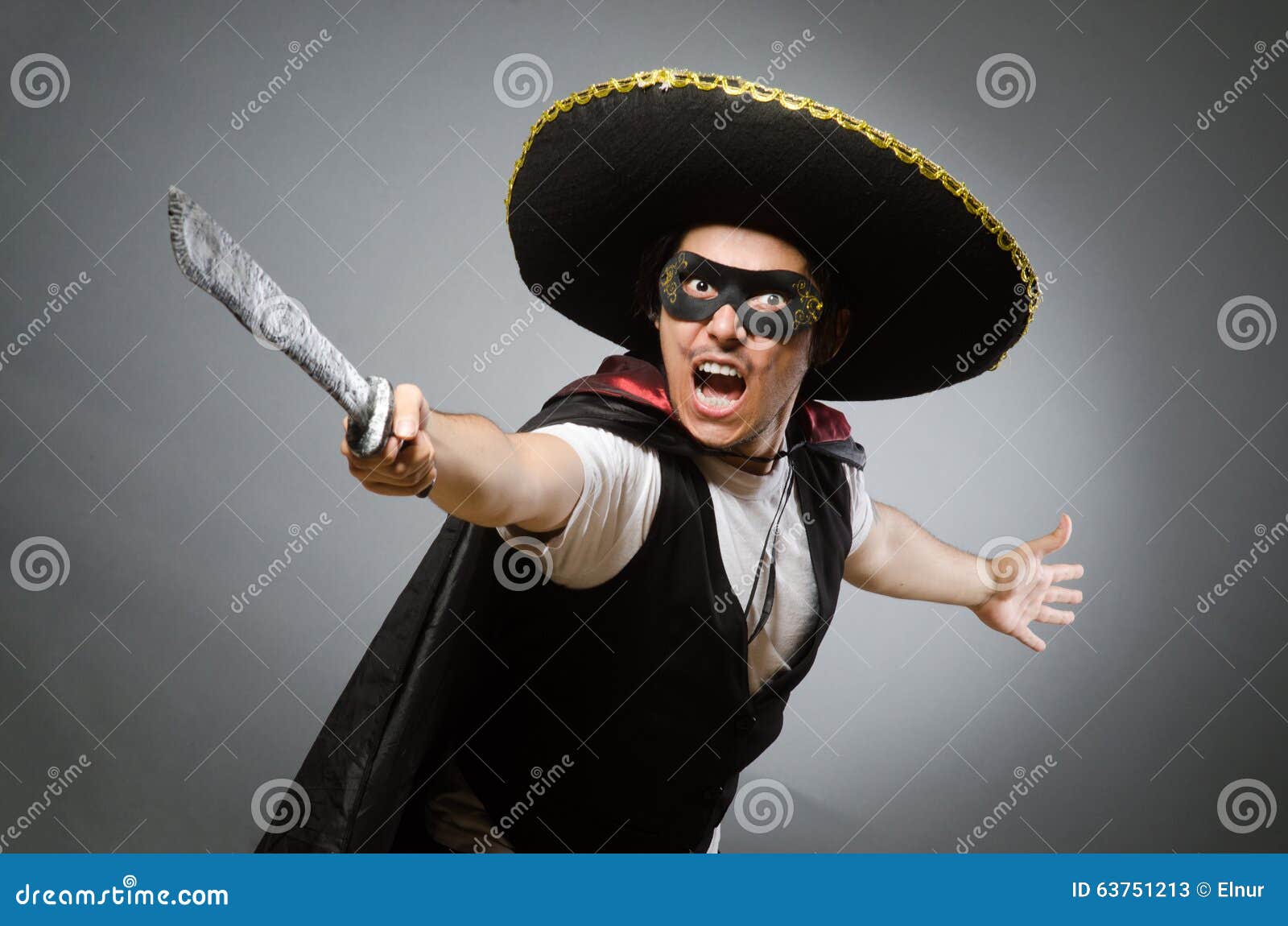 The Person Wearing Sombrero Hat in Funny Concept Stock Image - Image of ...