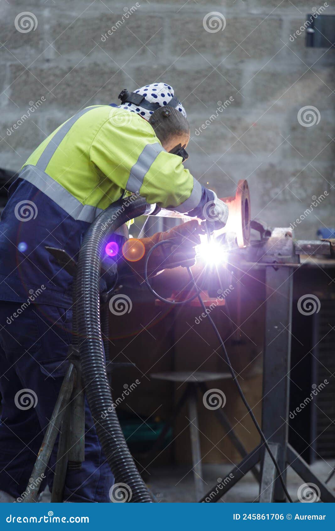 Person welding in workshop stock photo. Image of industrial - 245861706