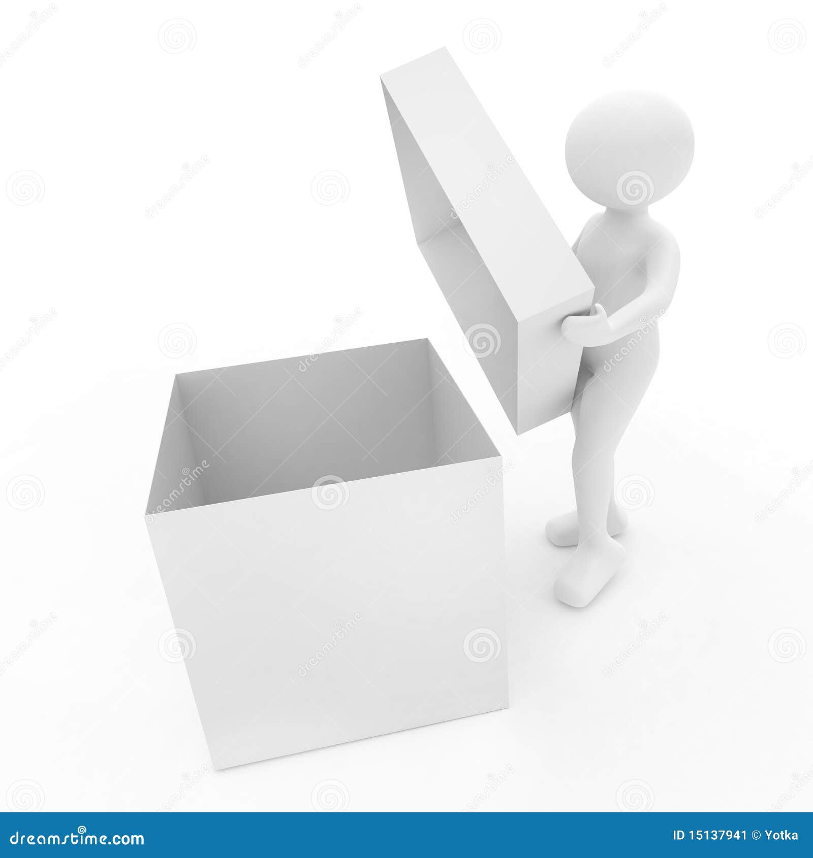 Person with white box stock illustration. Illustration of graphics ...