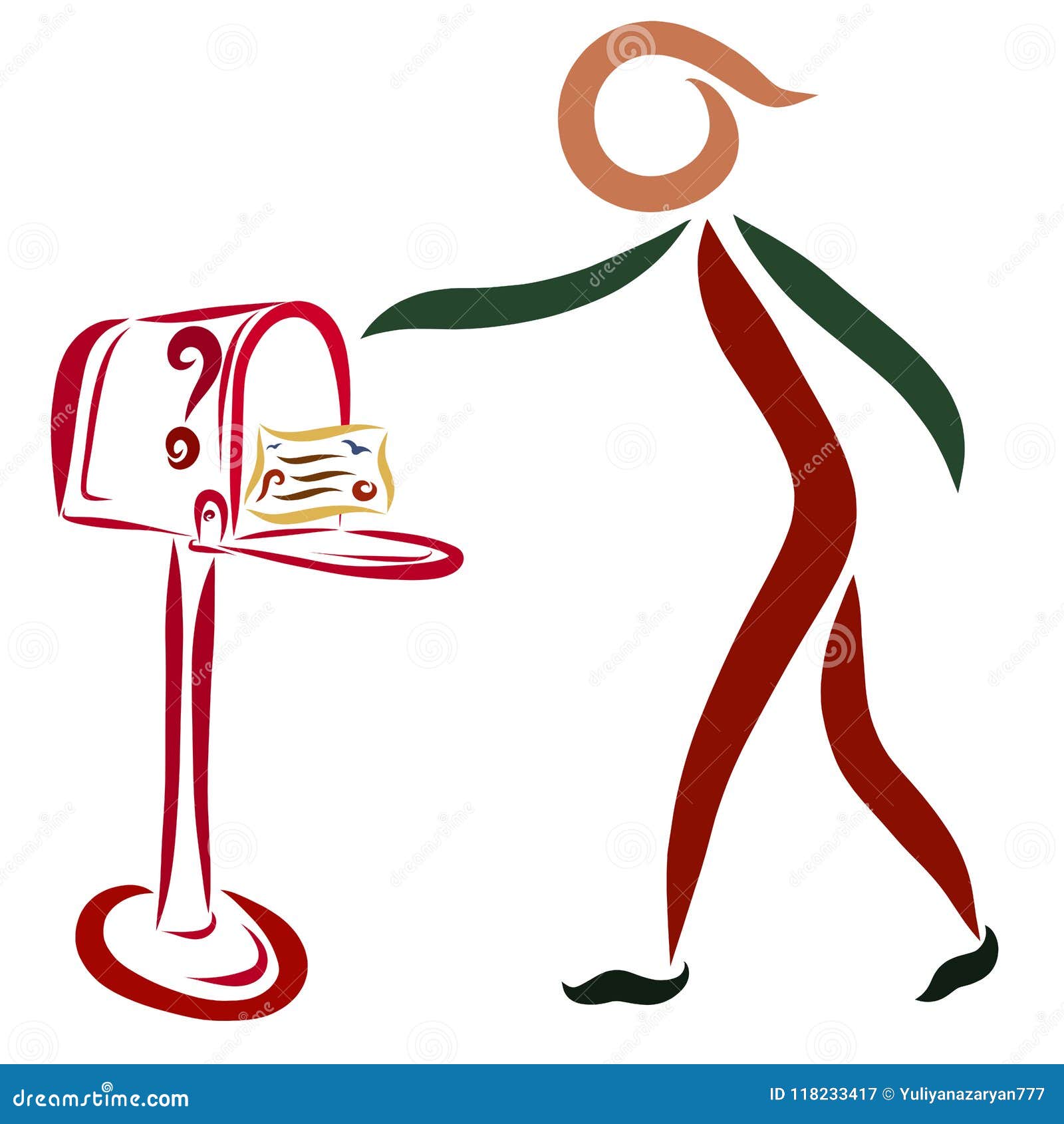 The Person Who Received the Mail, Checking the Mail Box Stock ...